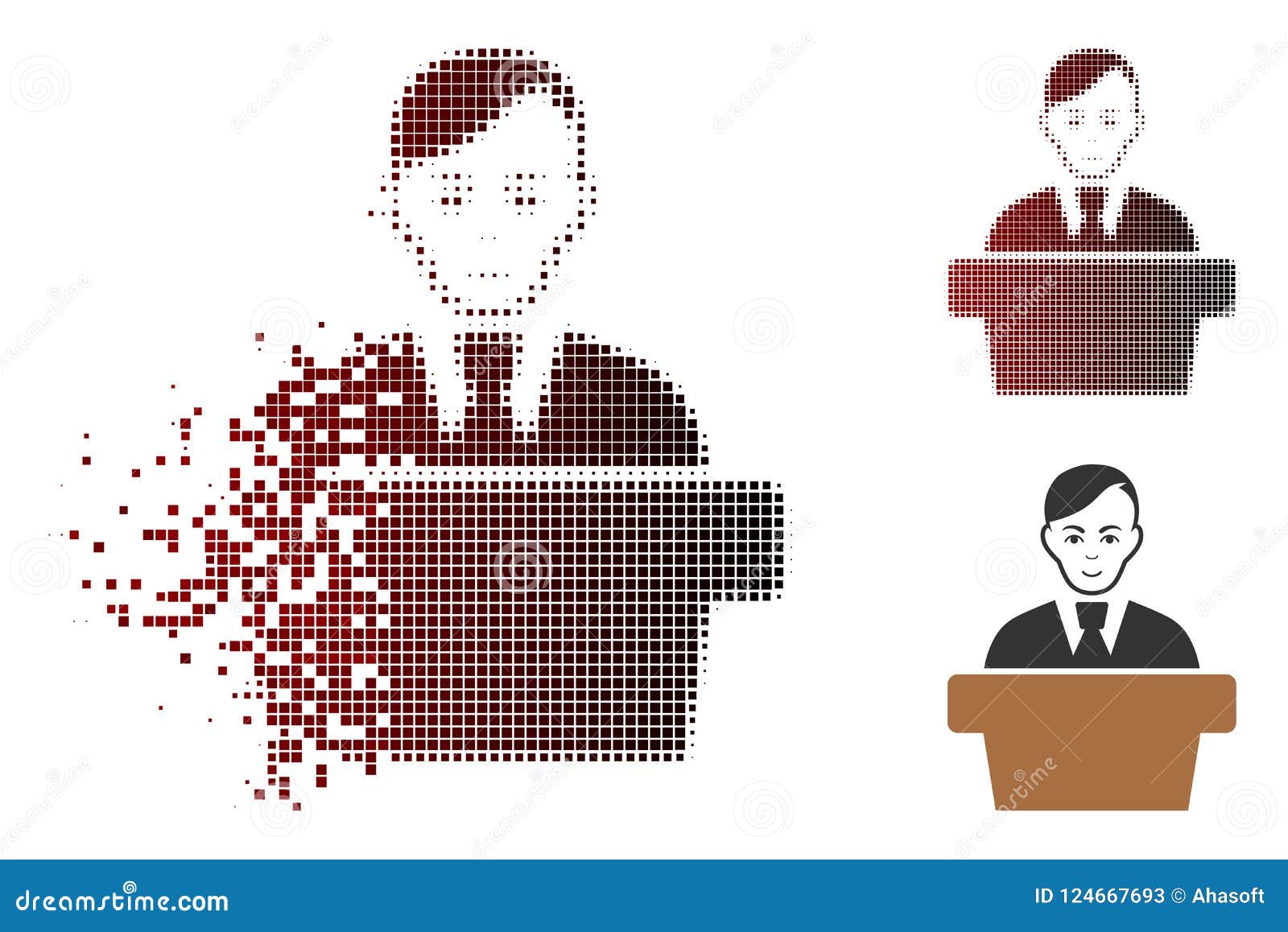 Shredded Pixel Halftone Speaker Gentleman Icon with Face Stock Vector ... Shredded Pixel Halftone Speaker Gentleman Icon with Face Stock Vector ...