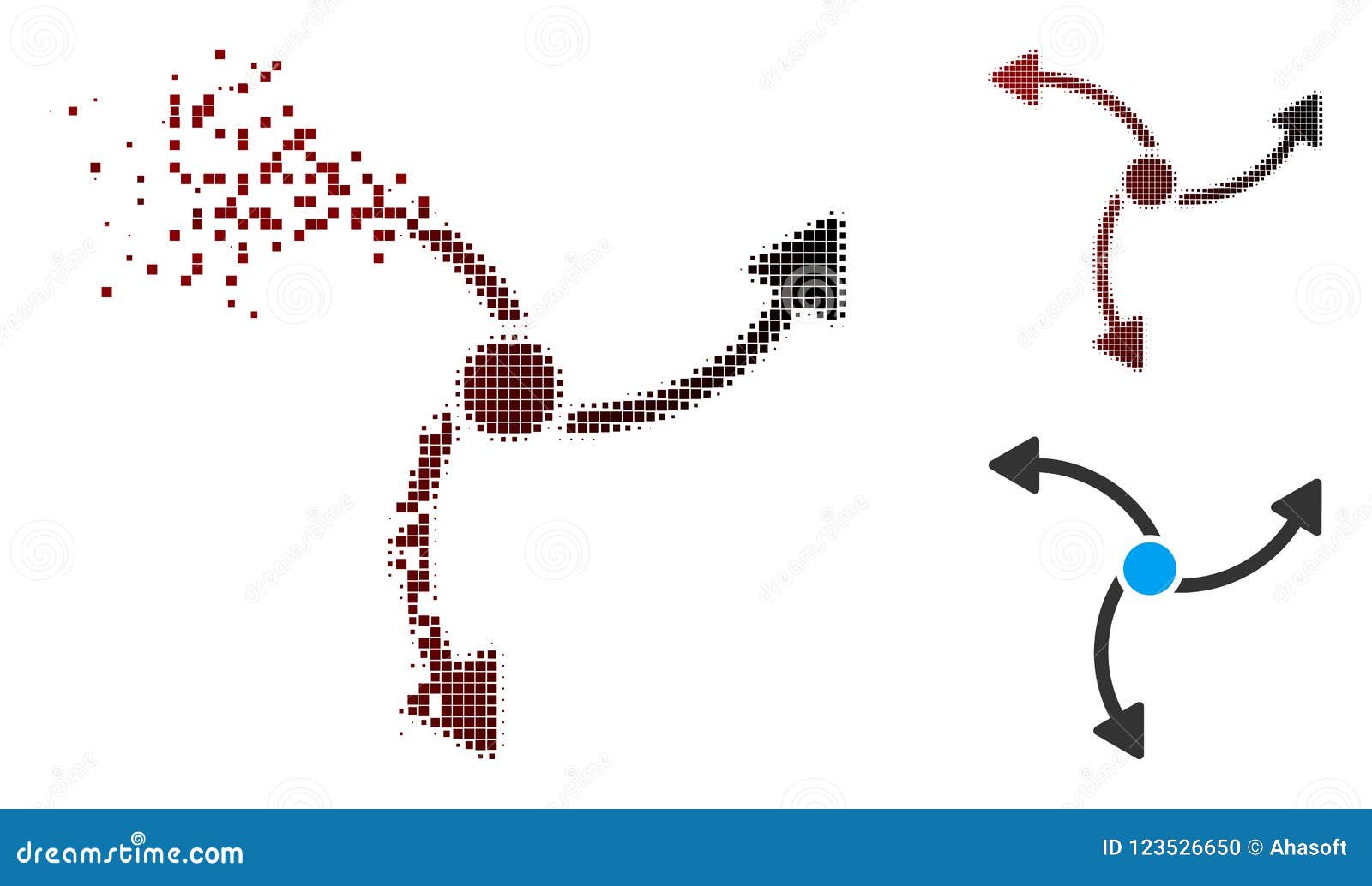 Shredded Pixel Halftone Swirl Direction Icon Stock Vector ...