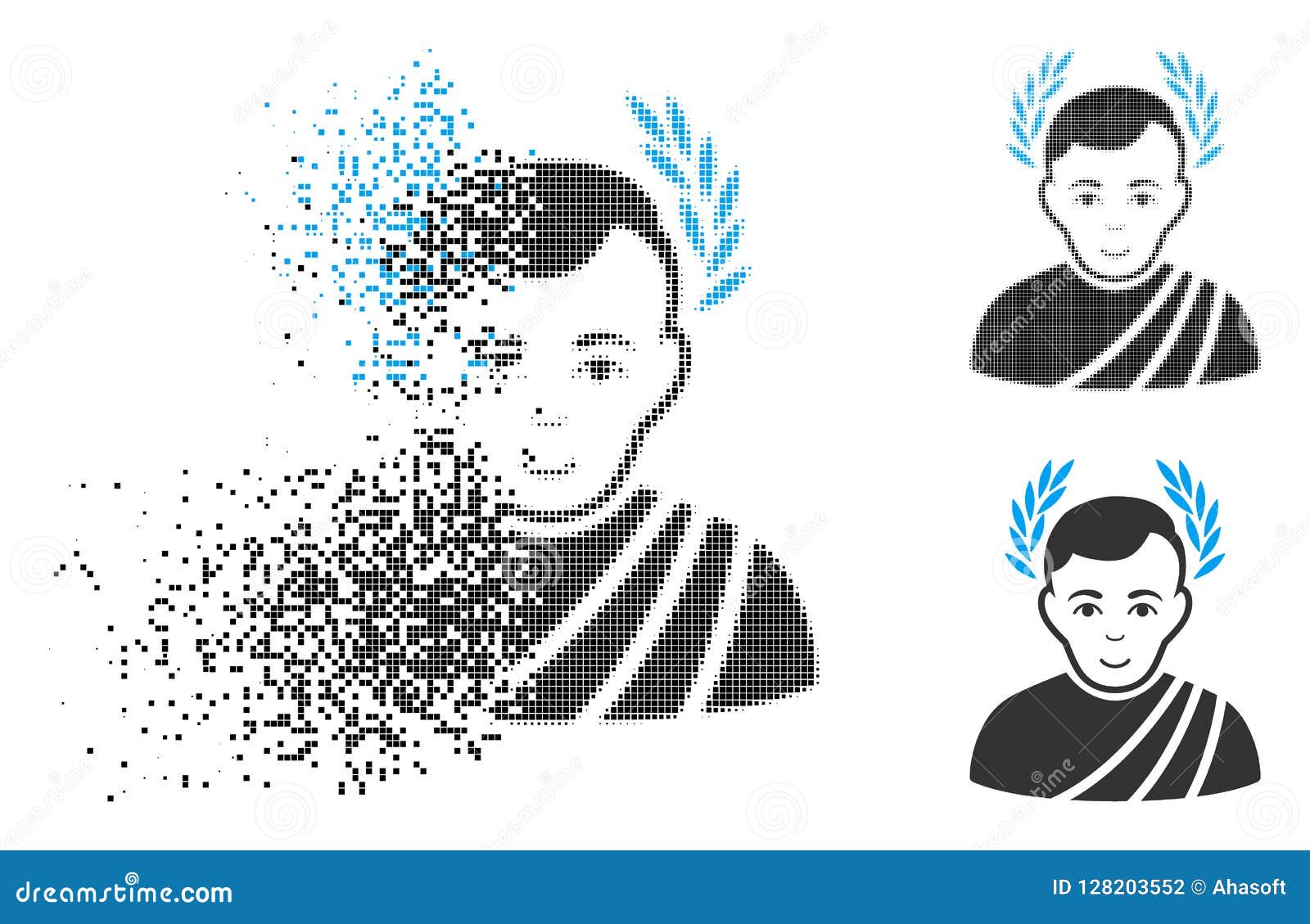 Caesar Wreath Mosaic And Scratched Julius Caesar Watermark With Lines ...