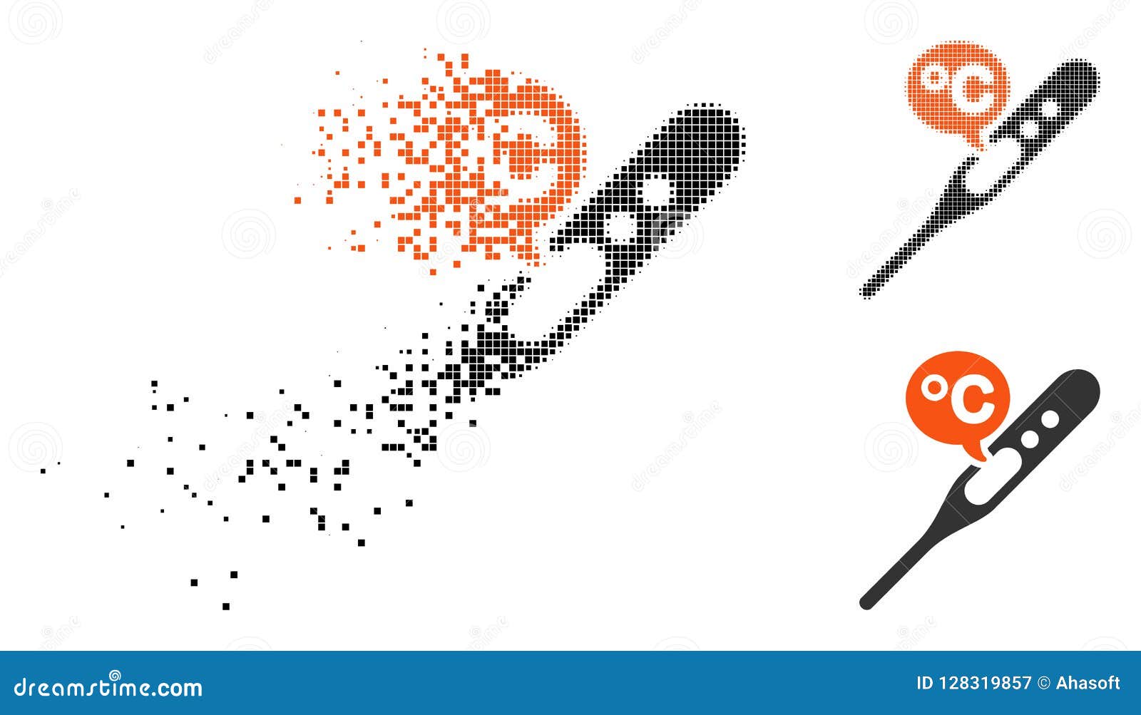 Shredded Pixelated Halftone Celsius Temperature Icon Stock Vector ...