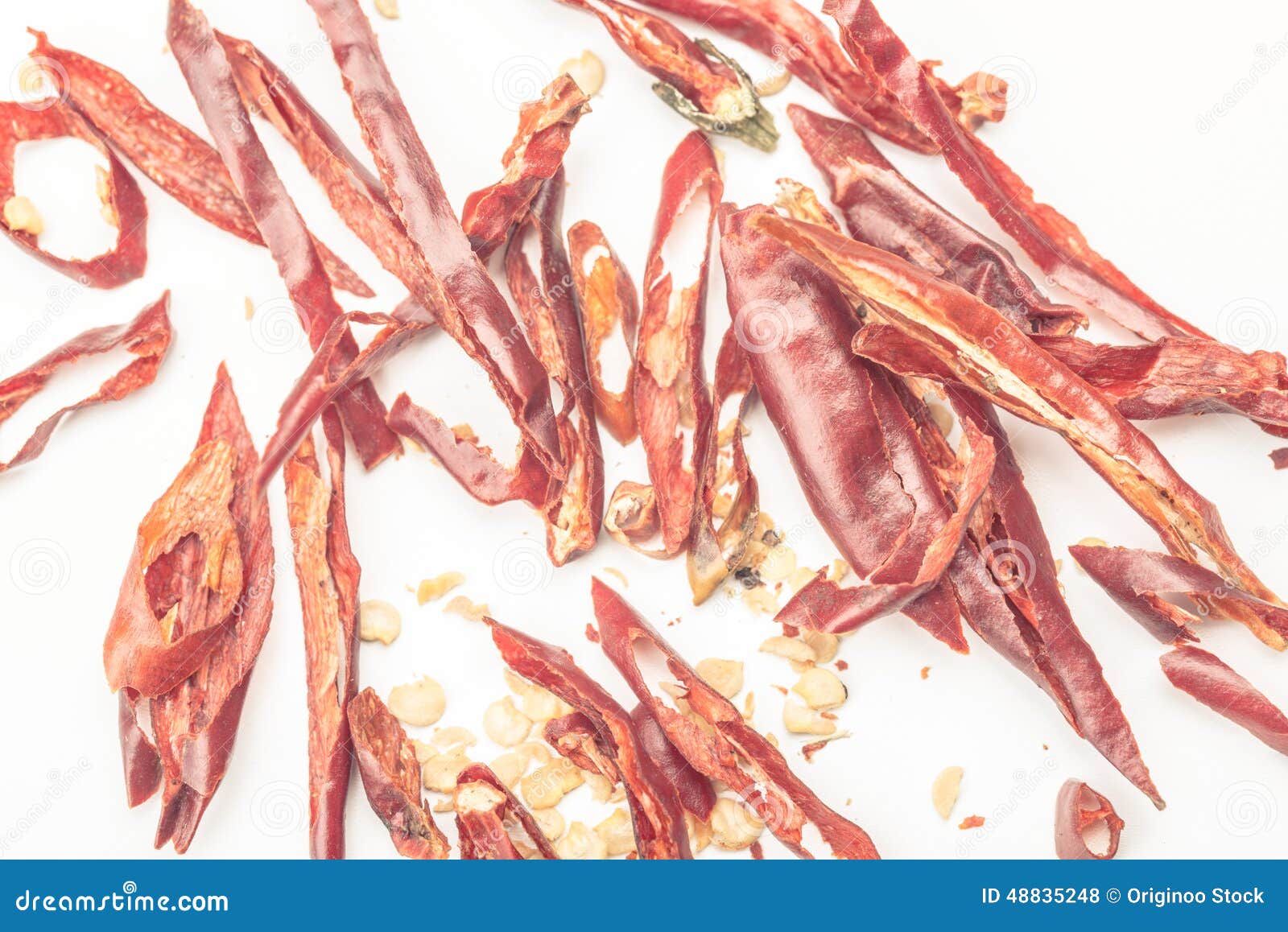 Shredded Red Pepper Isolated on White. Stock Photo - Image of fresh ...