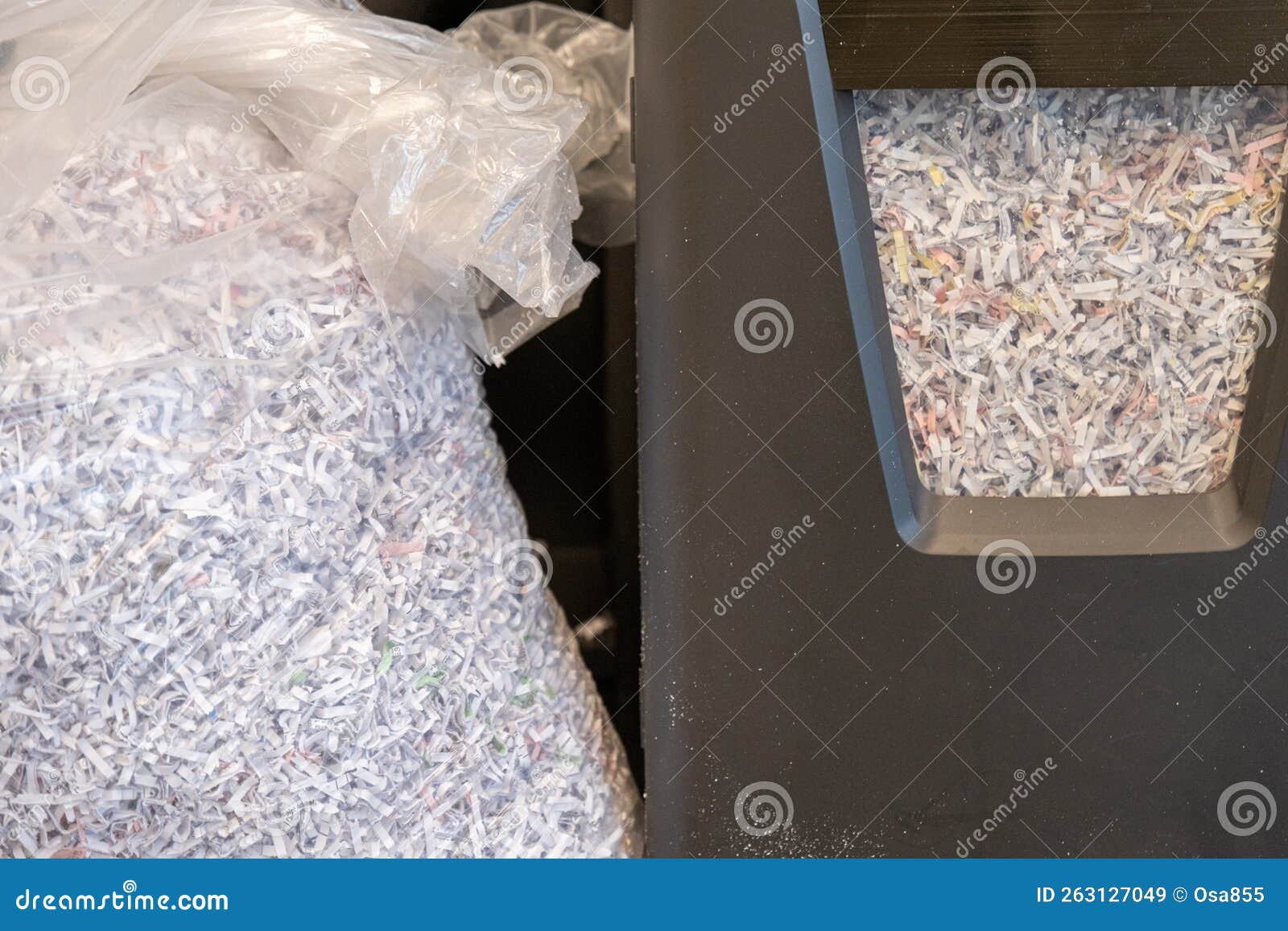 Shredded Secret Confidential Documents in a Bag Stock Image - Image of ...
