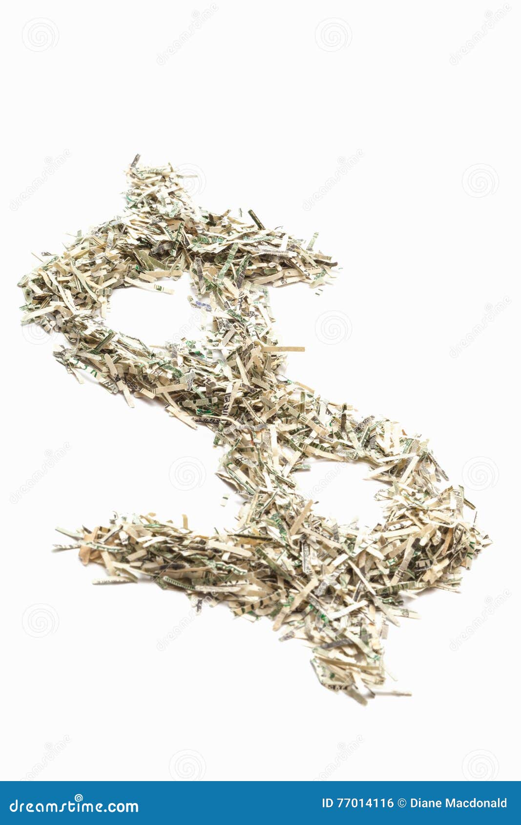 Shredded US currency stock photo. Image of savings, finance - 77014116