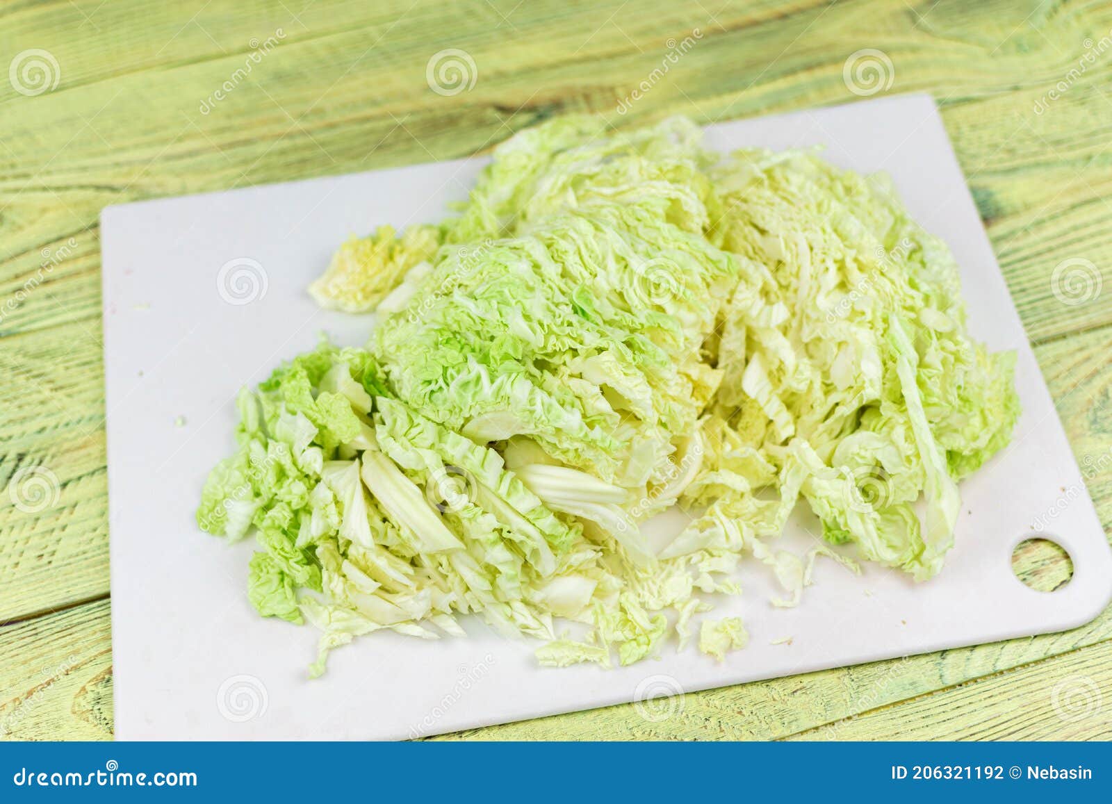 Shredded White Cabbage on a White Board Stock Photo - Image of sliced ...