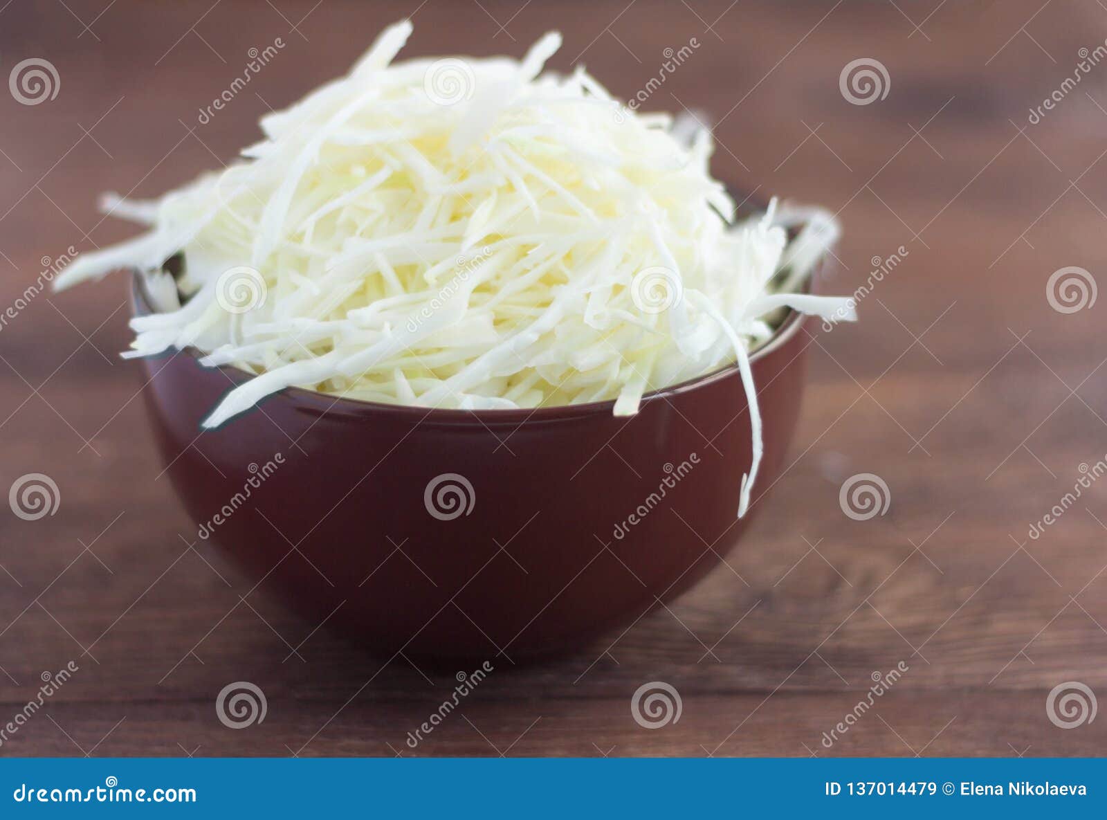 Shredded White Cabbage for Cooking, in a Bowl on the Table Stock Image ...