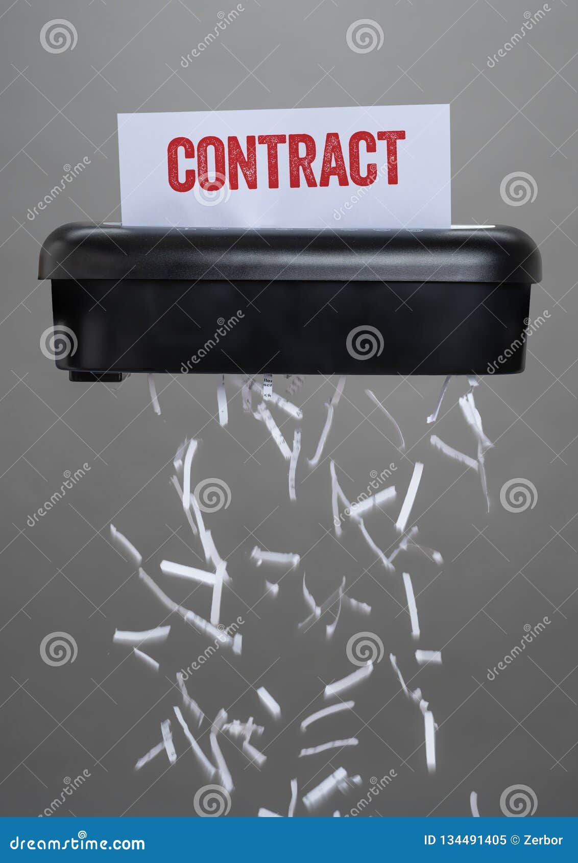 A Shredder Destroying a Document - Contract Stock Image - Image of ...