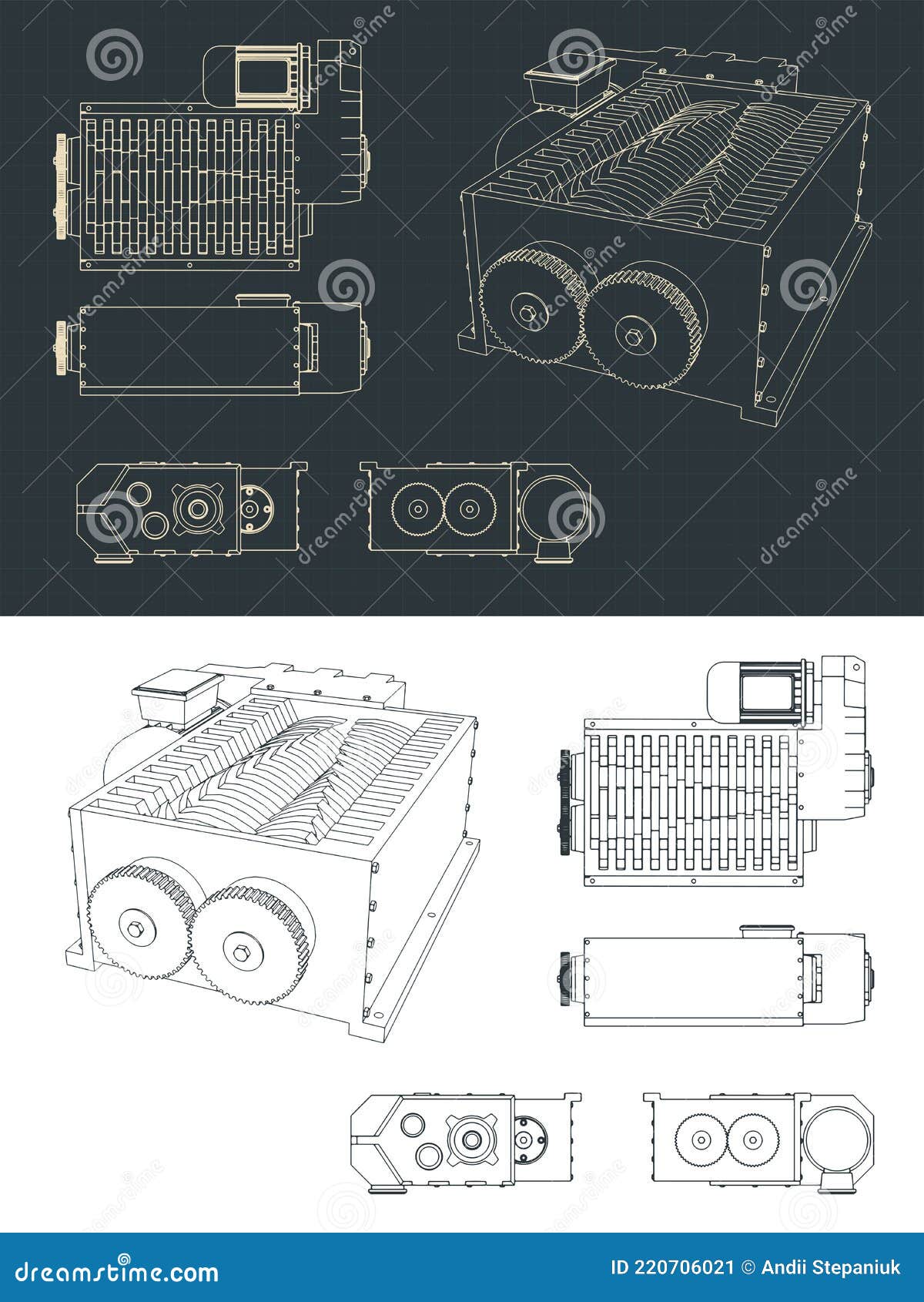 Shredder Machine Blueprints Stock Vector - Illustration of blueprints ...