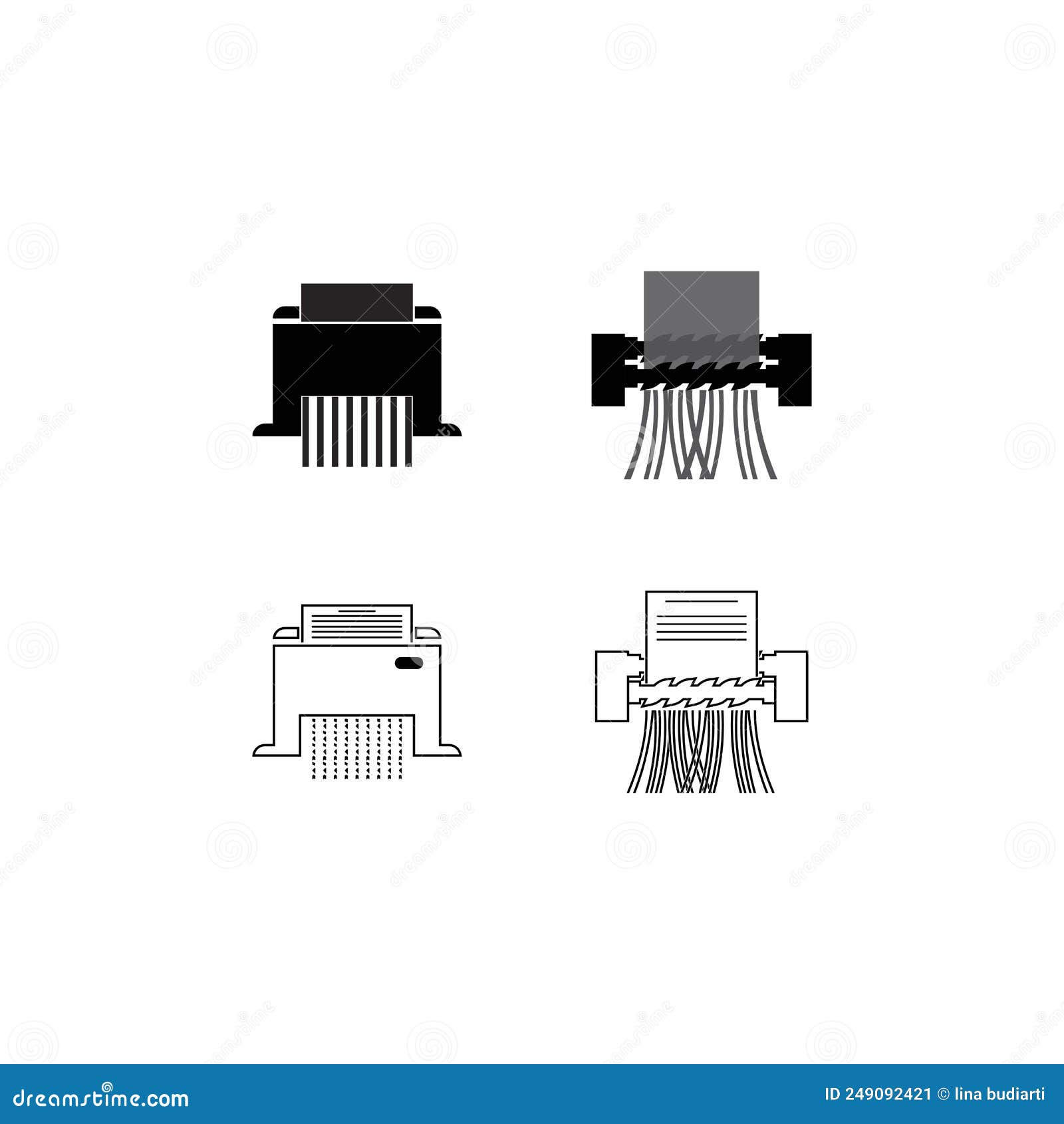 Shredder Machine Icon stock vector. Illustration of destruction - 249092421