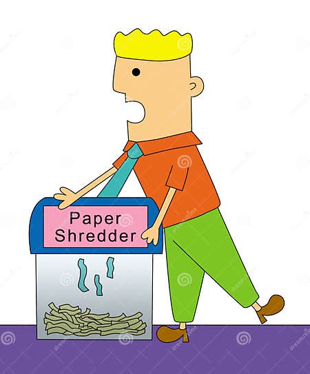 Shredder mistake stock illustration. Illustration of humor - 29252679