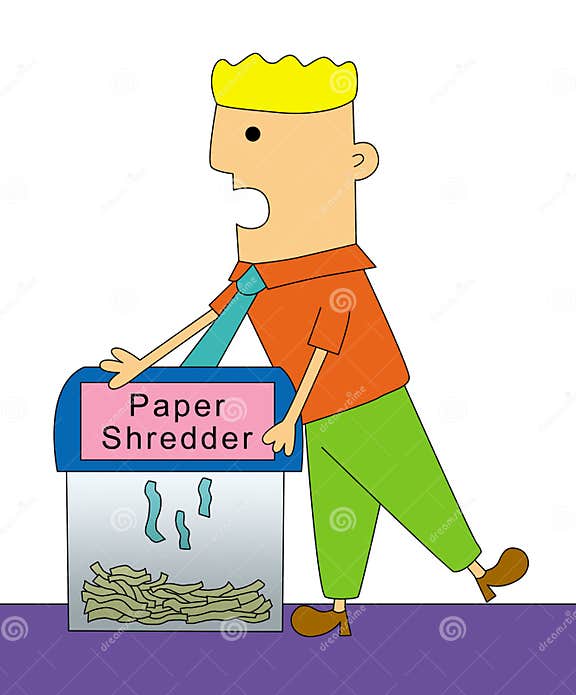 Shredder mistake stock illustration. Illustration of humor - 29252679
