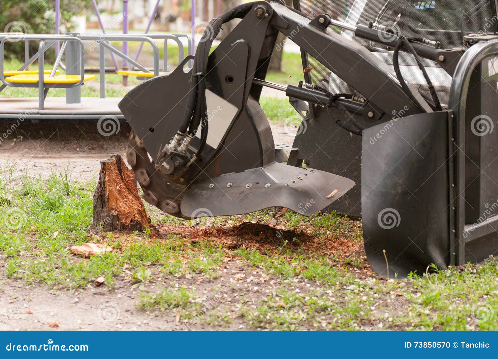 Shredder for sawn wood stock photo. Image of street, drive - 73850570