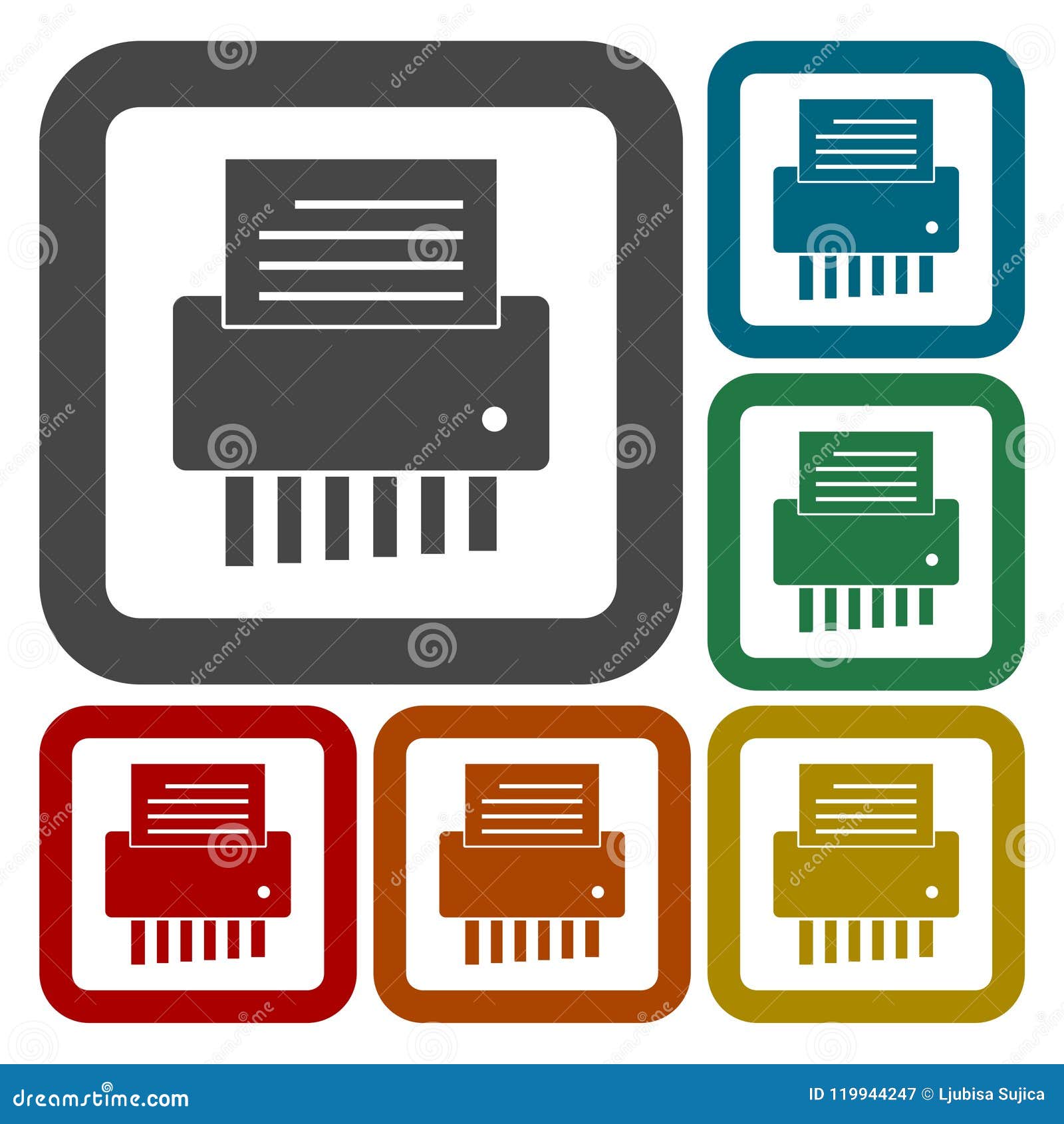 Shredder Shredding a Document Icon Stock Vector - Illustration of ...