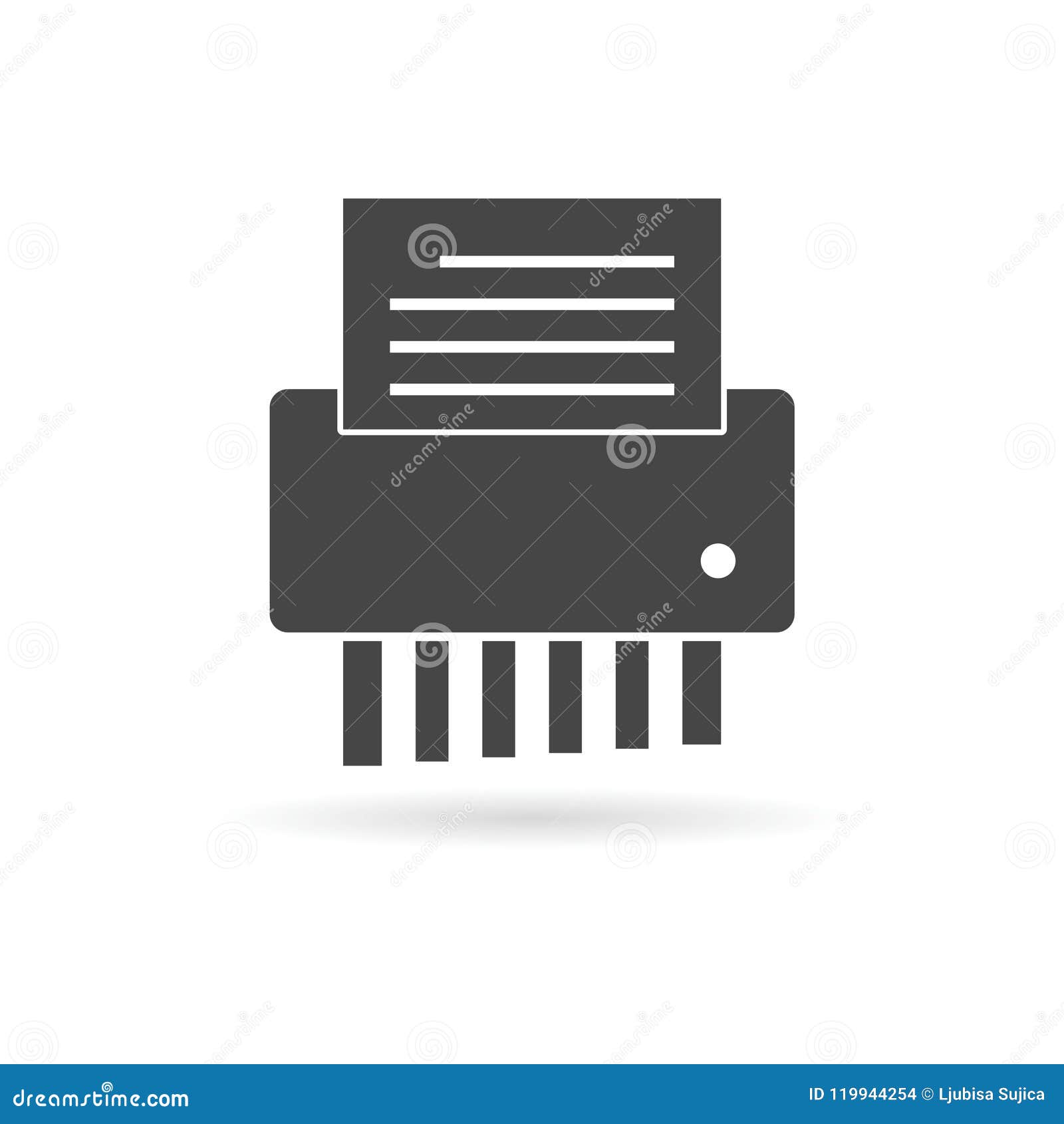 Shredder Shredding a Document Icon Stock Vector - Illustration of paper ...