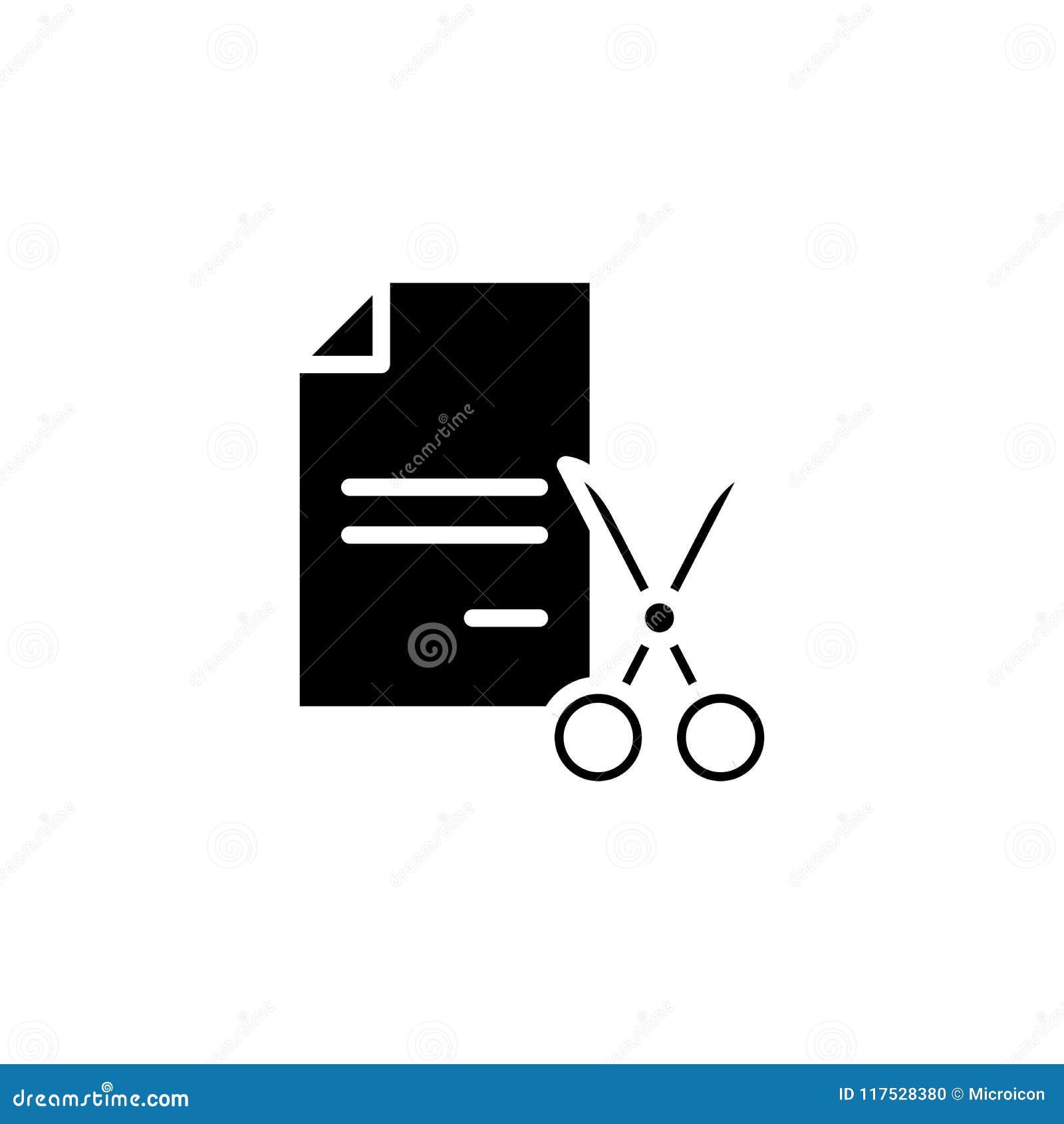 Shredding Documents Black Icon Concept. Shredding Documents Flat Vector ...