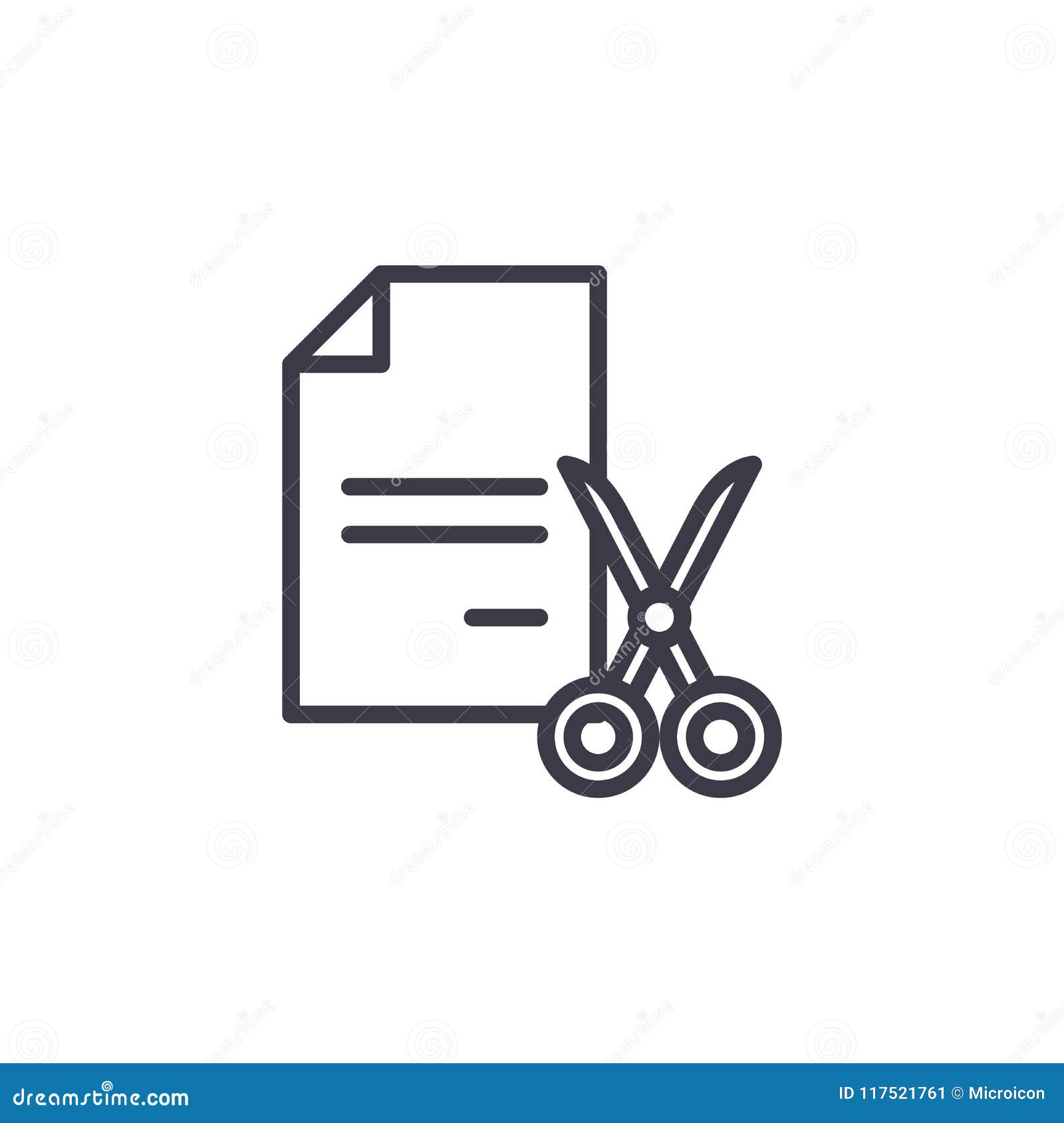 Shredding Documents Linear Icon Concept. Shredding Documents Line ...