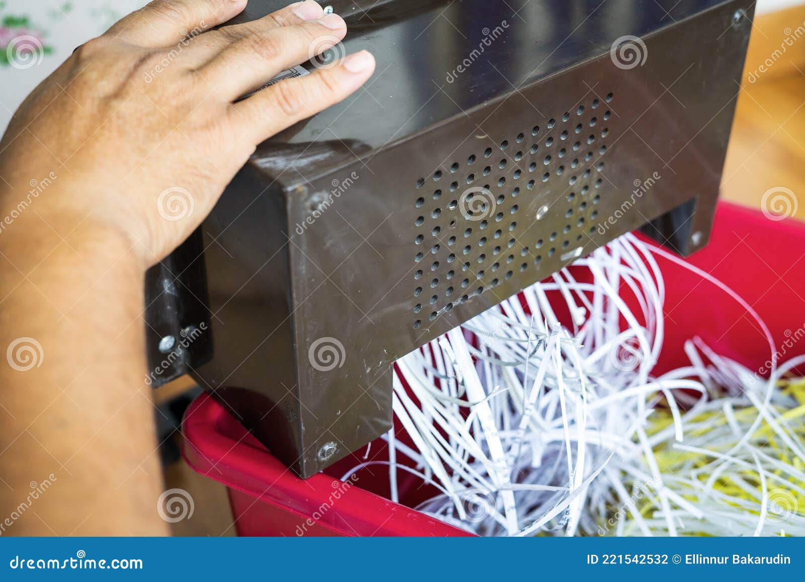 Shredding Machine. Shreded Documents for Security Stock Photo - Image ...