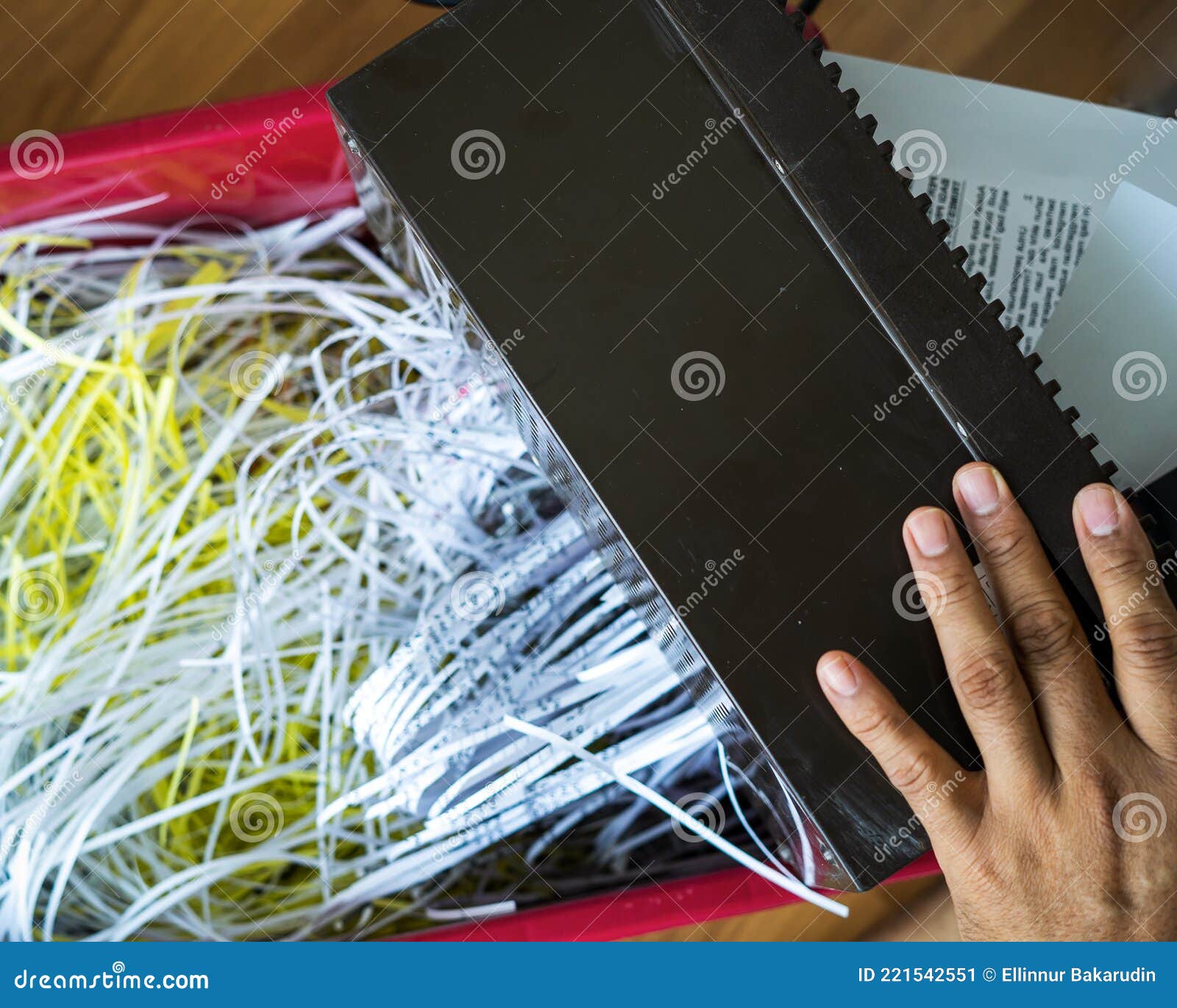 Shredding Machine. Shreded Documents for Security Stock Image - Image ...