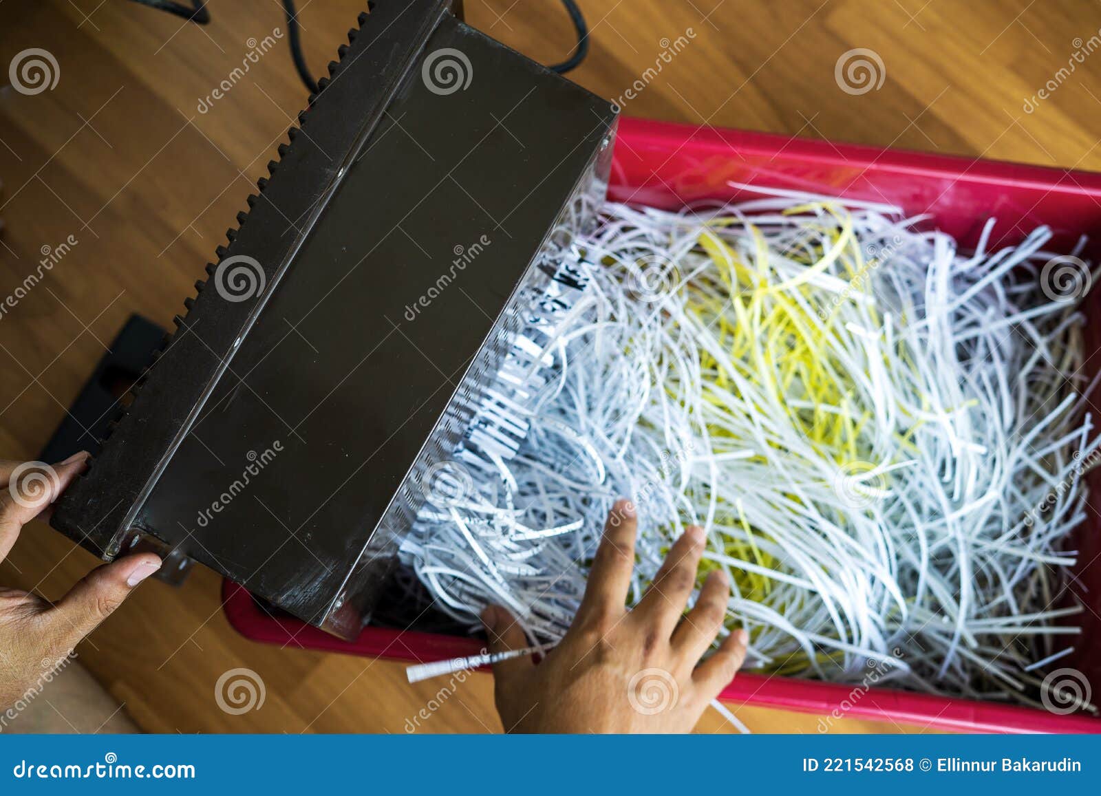 Shredding Machine. Shreded Documents for Security Stock Photo - Image ...