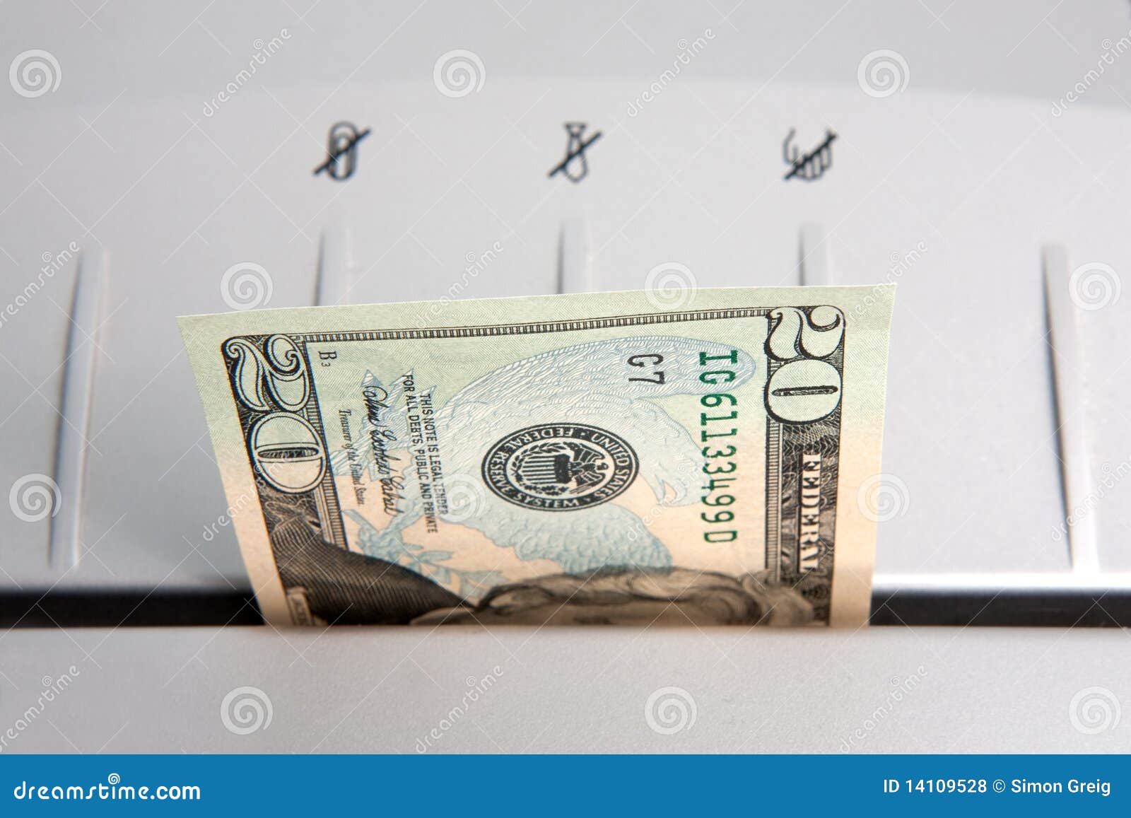 Shredding Money Closeup stock photo. Image of waste, shredding - 14109528