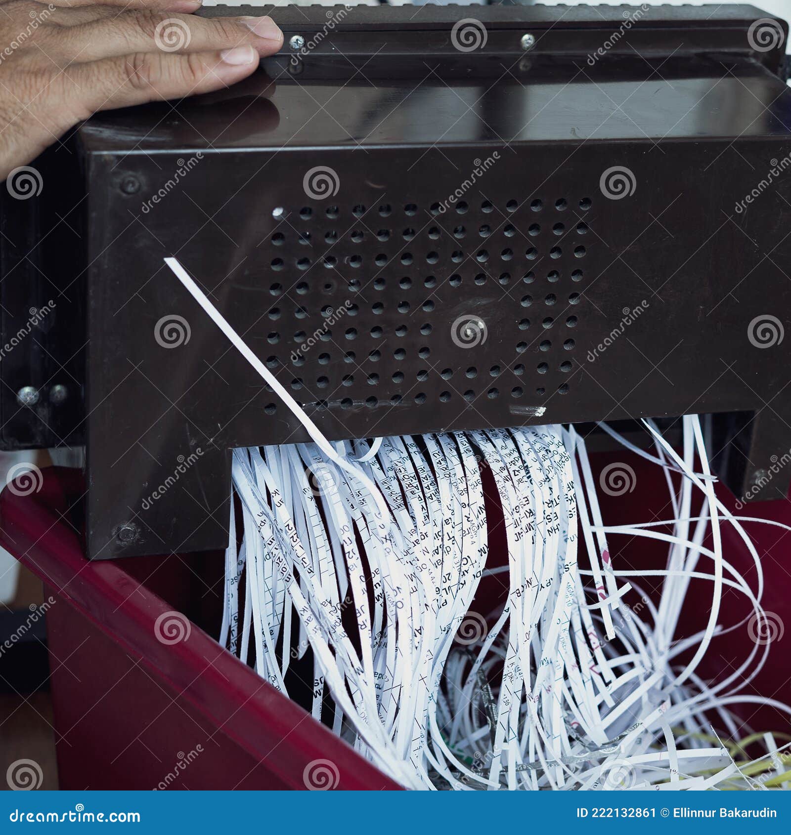 Shredding Paper Coming Out from the Machine. Top View Stock Image ...