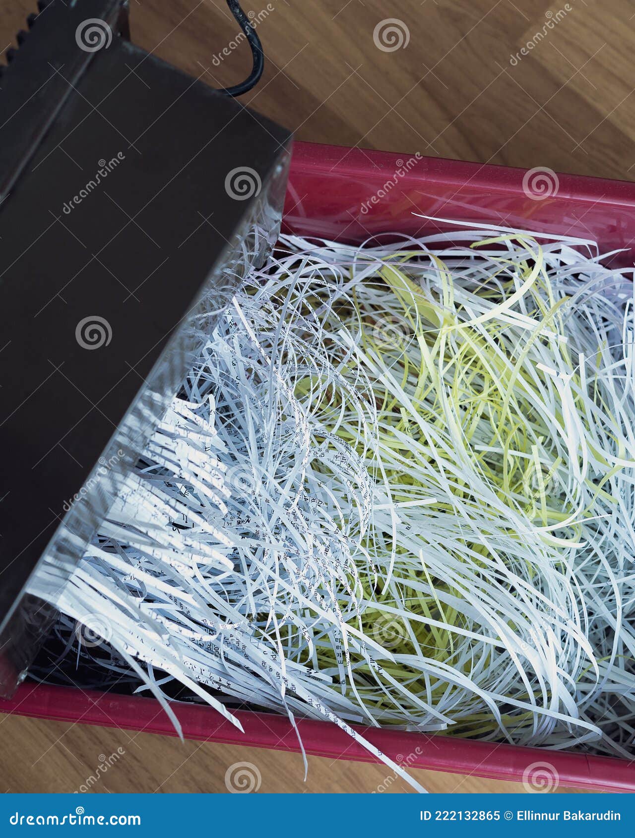 Shredding Paper Coming Out from the Machine. Top View Stock Image ...