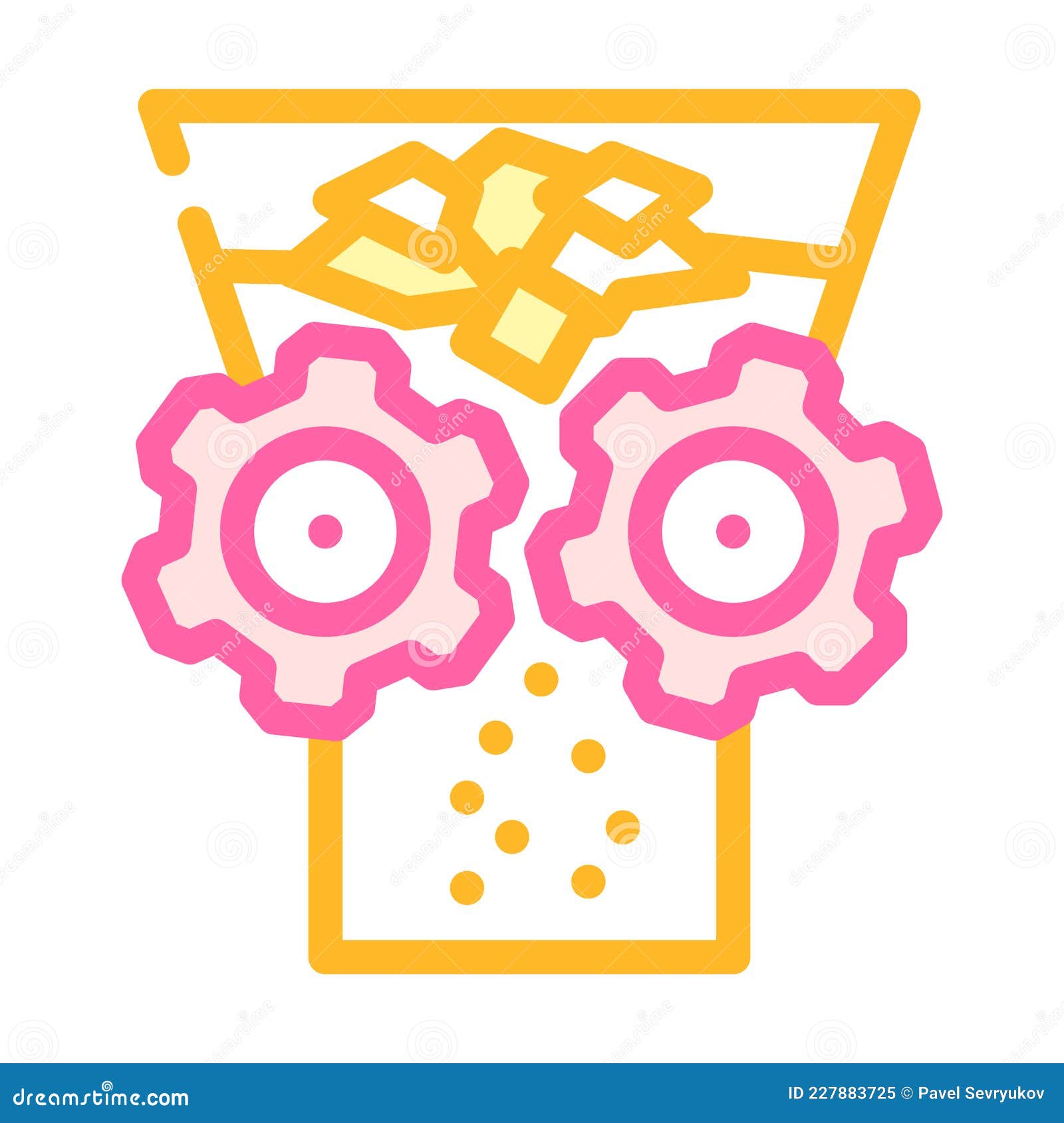 Shredding Solid Waste Color Icon Vector Illustration Stock Vector ...