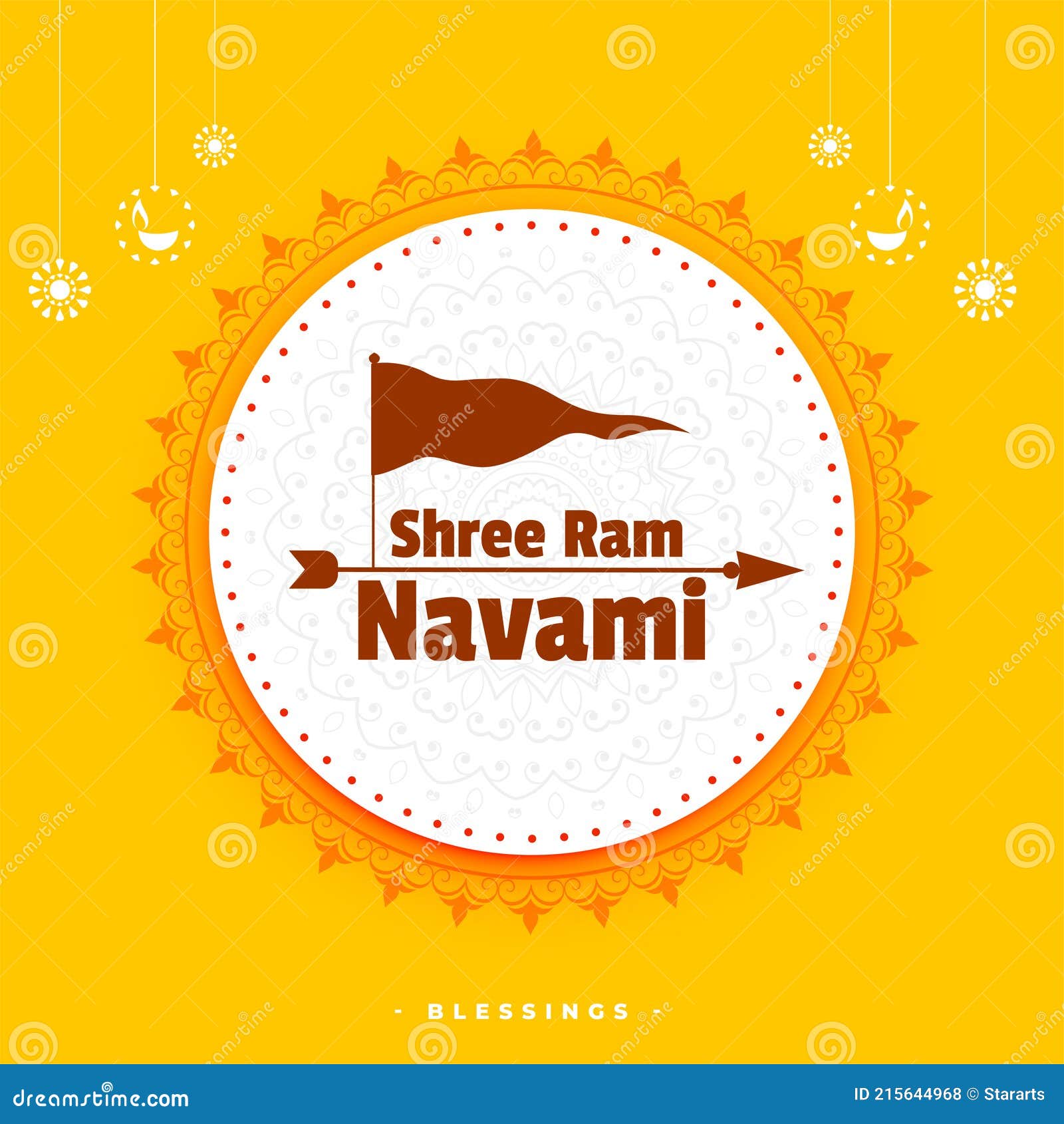 Ram Navami Wishes Card Festival Design Vector Illustration ...