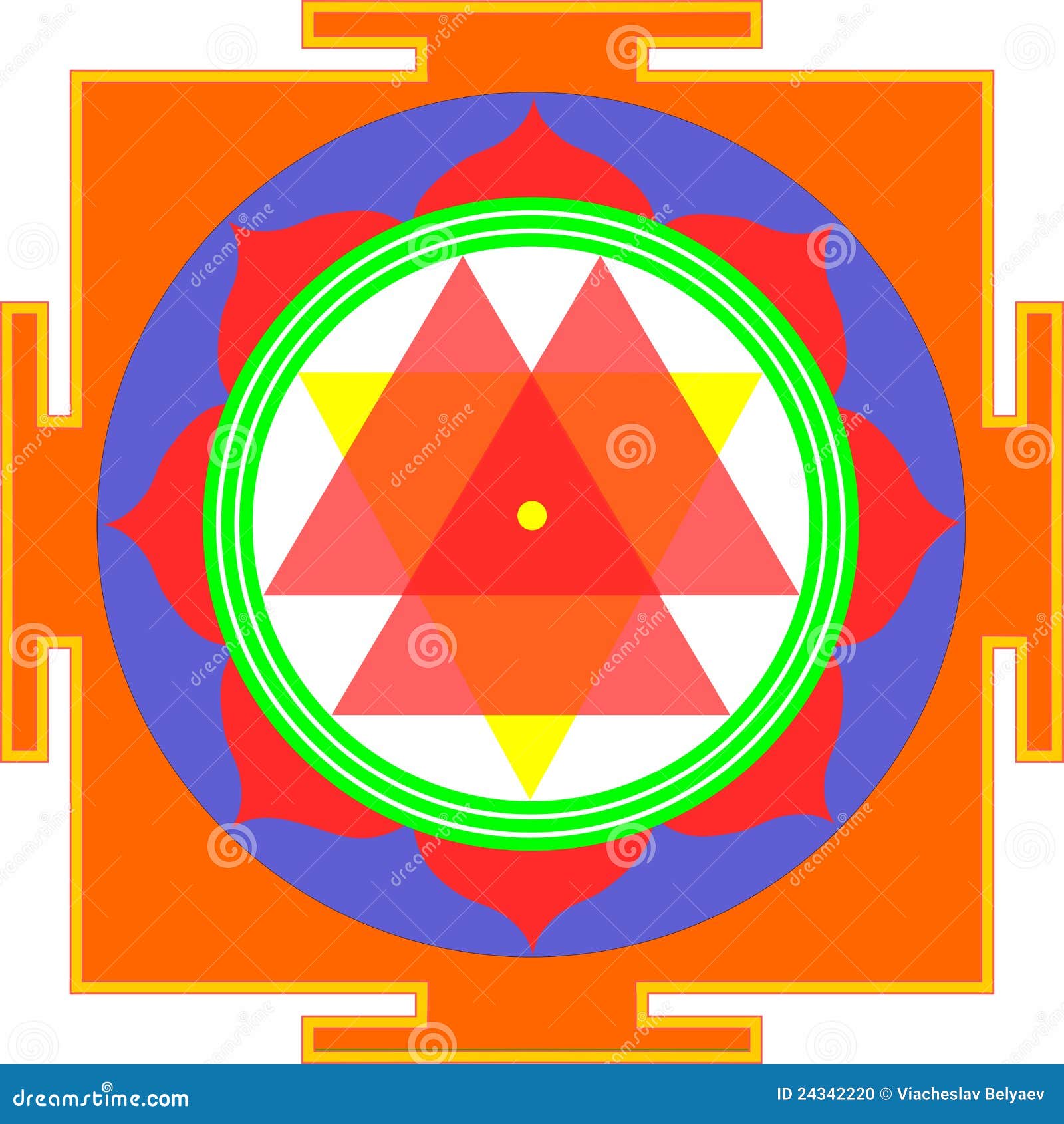 Durga Yantra Hinduism Symbol Cartoon Vector | CartoonDealer.com #154179943
