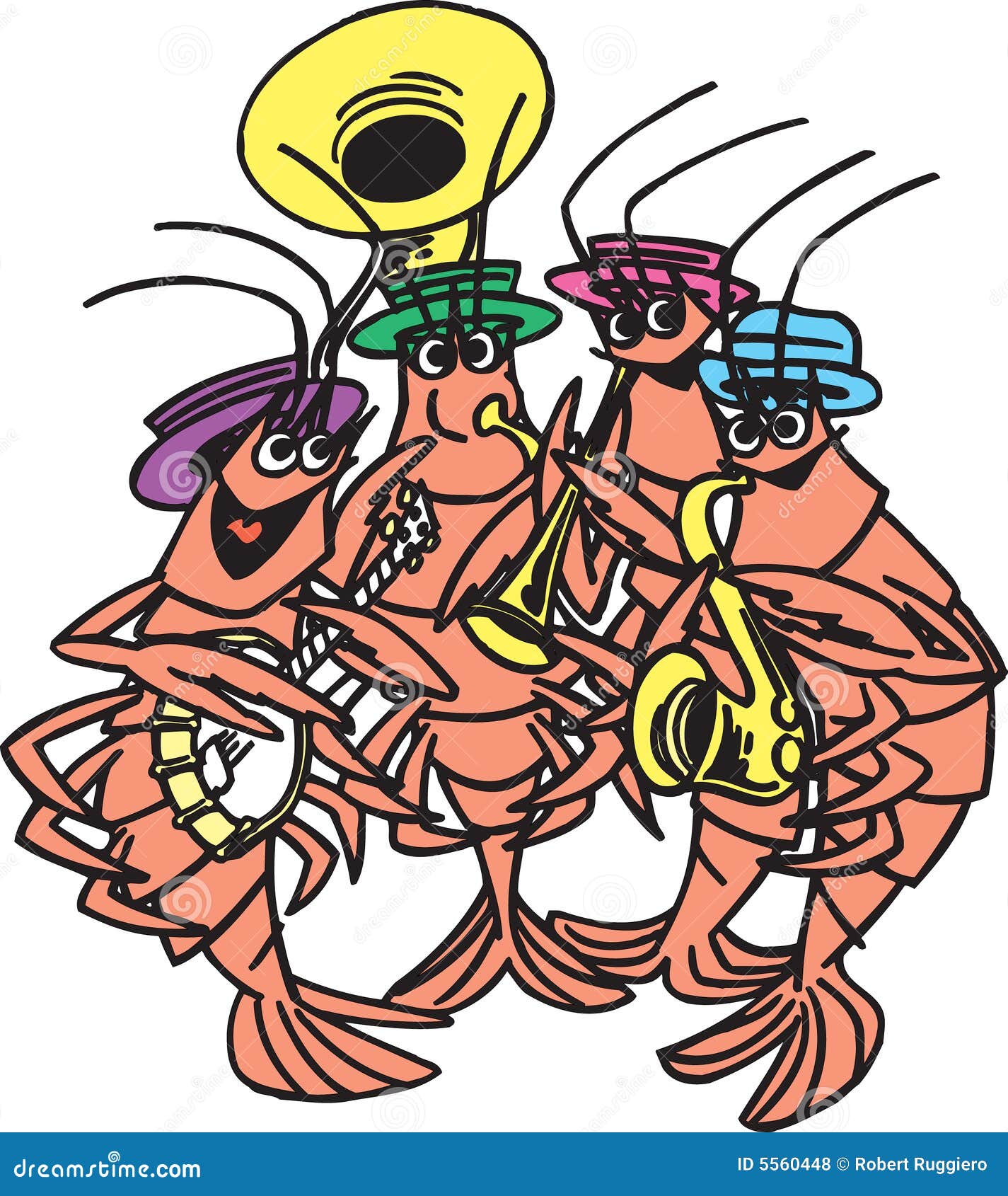 Shrimp band stock vector. Illustration of cartoon, orleans - 5560448