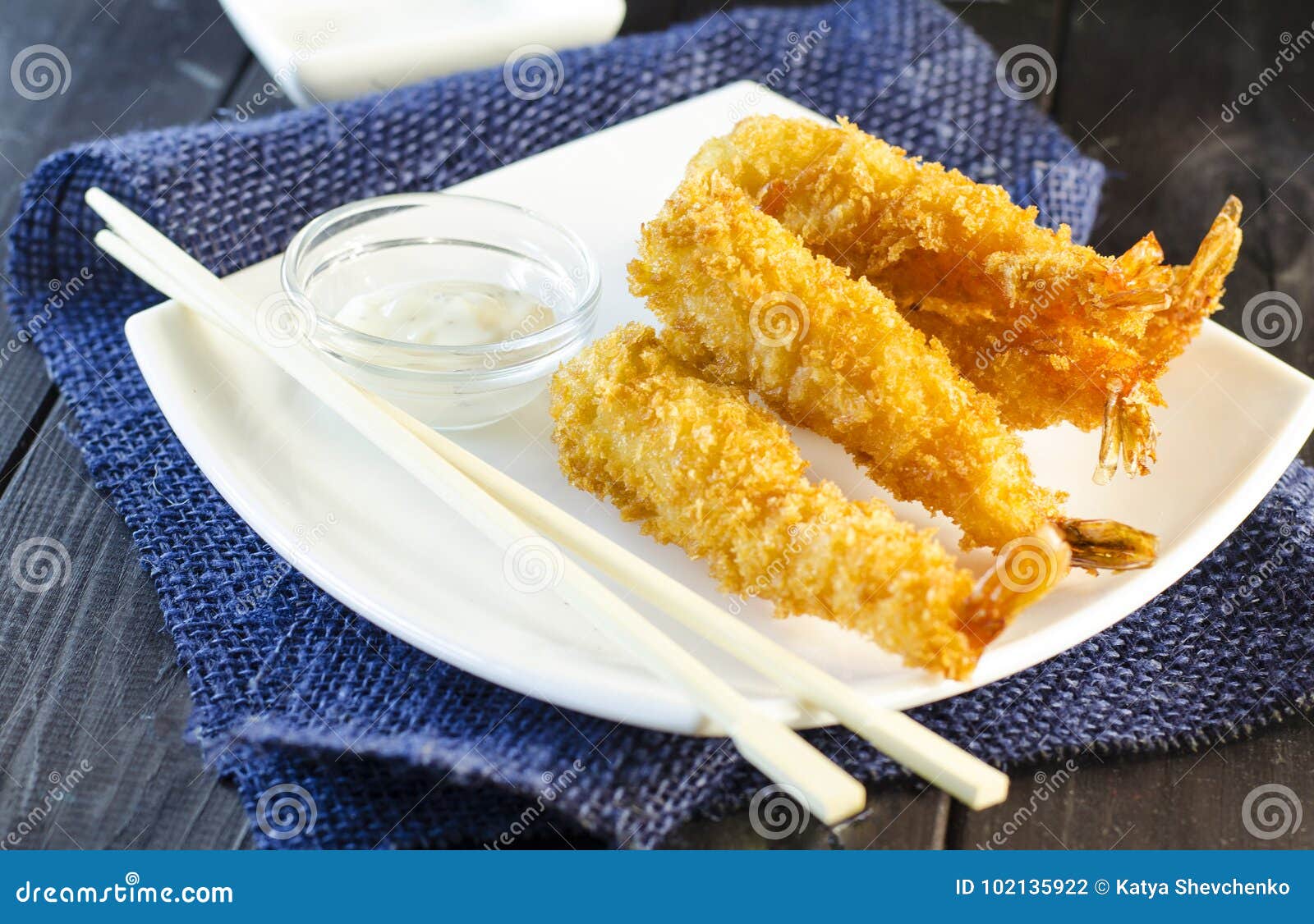 Shrimp in Batter Deep-frying Stock Photo - Image of cuisine, coriander ...