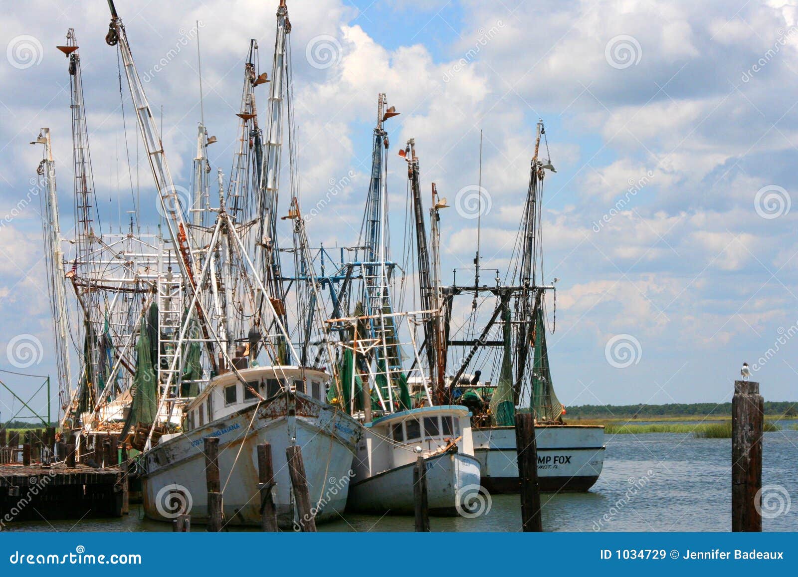Shrimp Boats 2 stock image. Image of south, docked, netting - 1034729