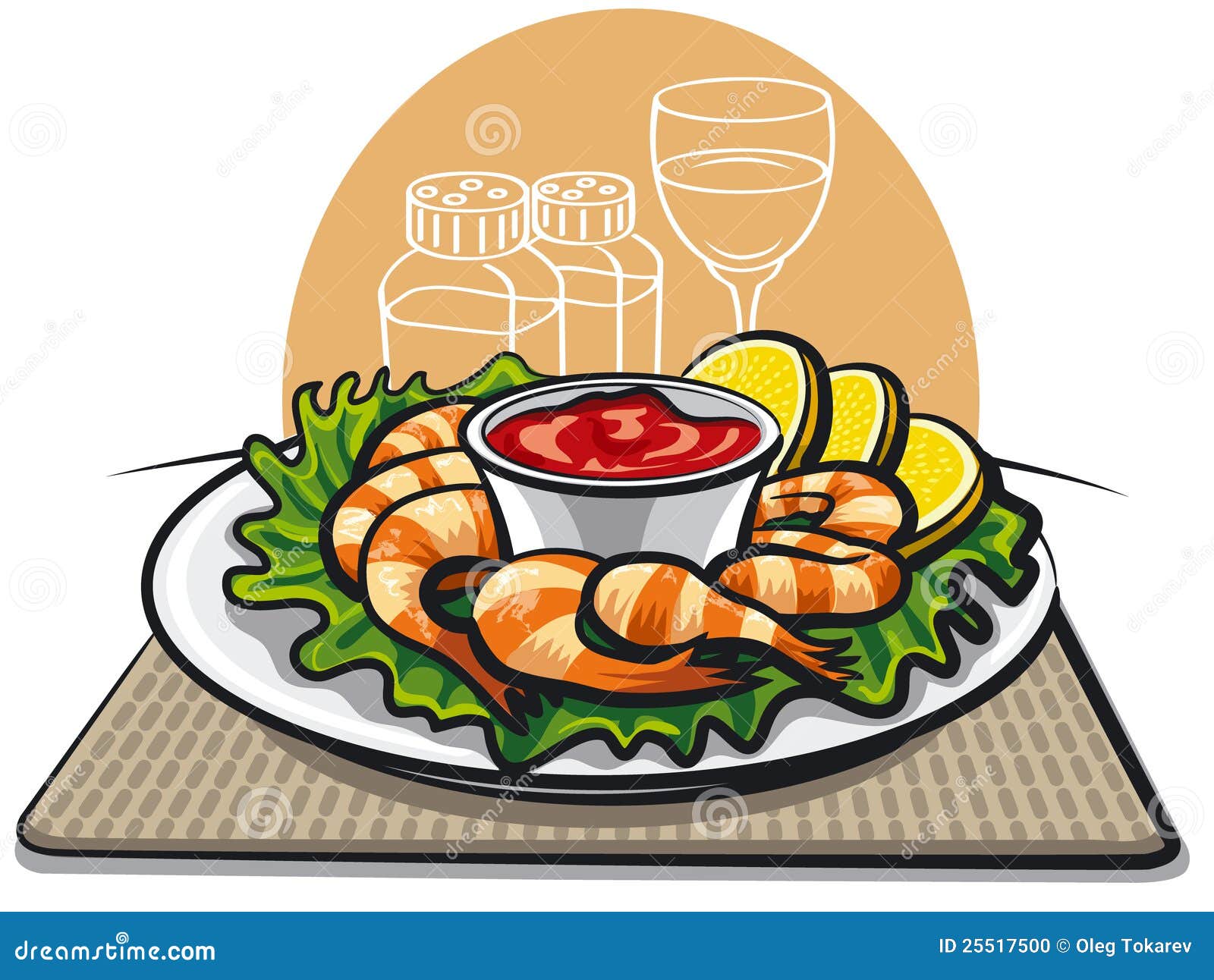 Shrimp Cocktail Drawing Illustration . Cartoon Vector | CartoonDealer ...