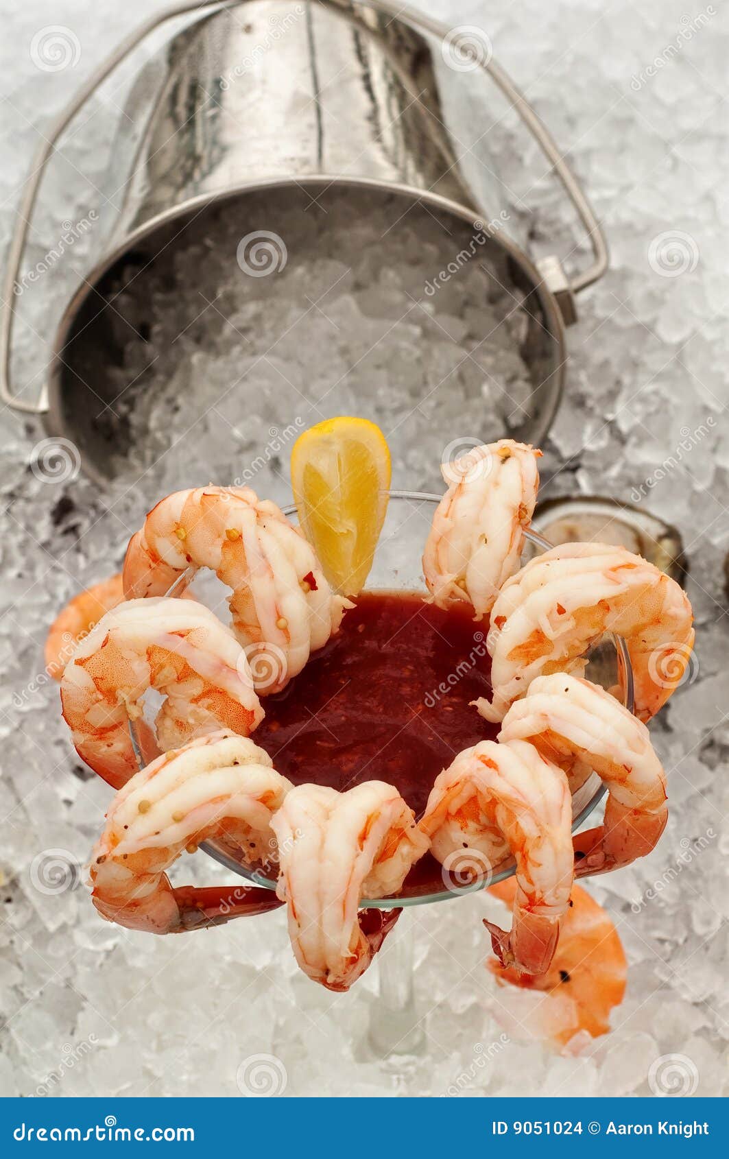 Shrimp Cocktail on Ice - Vertical Stock Photo - Image of sauce ...