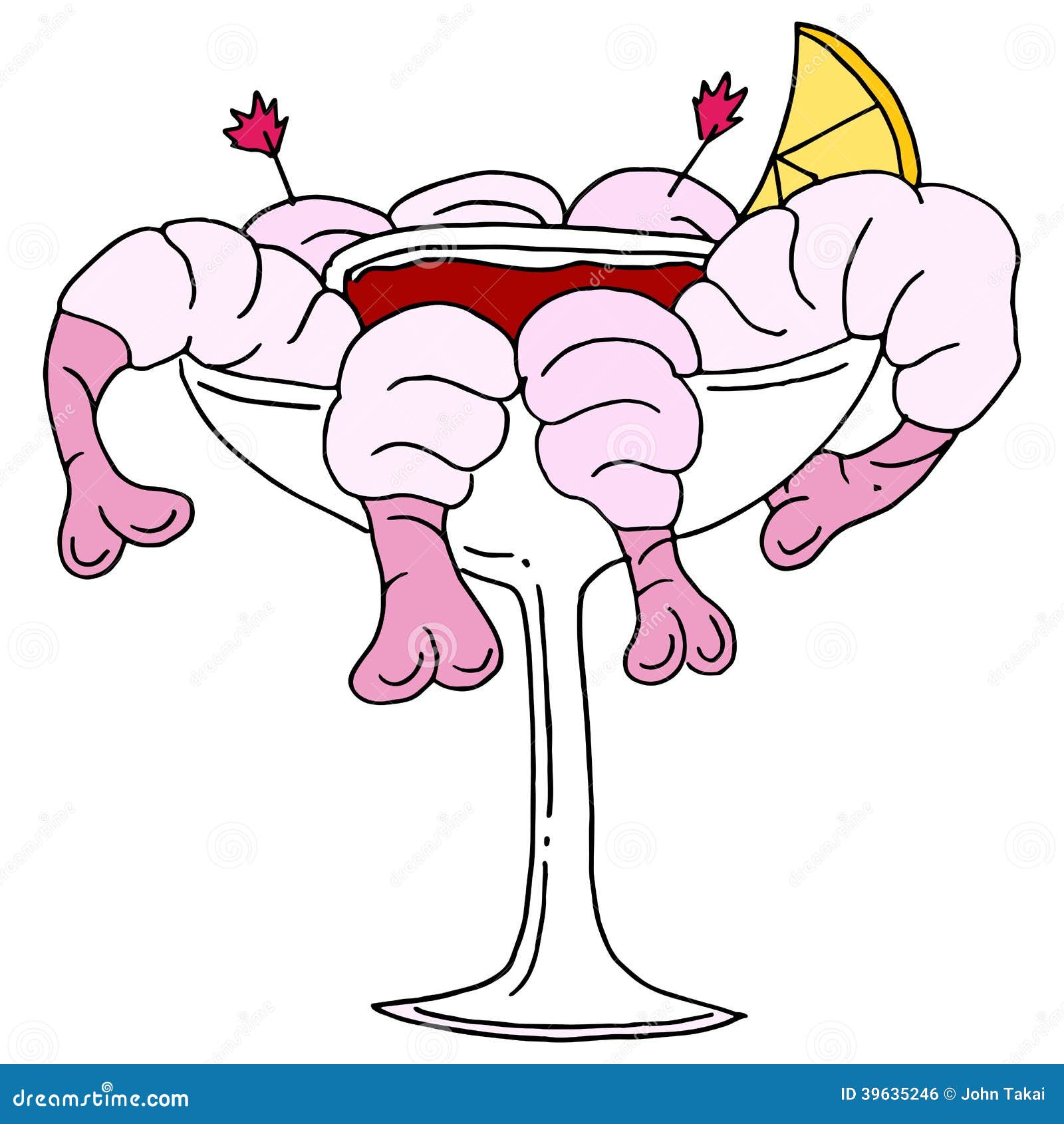 Shrimp Cocktail Drawing Illustration . Cartoon Vector | CartoonDealer ...