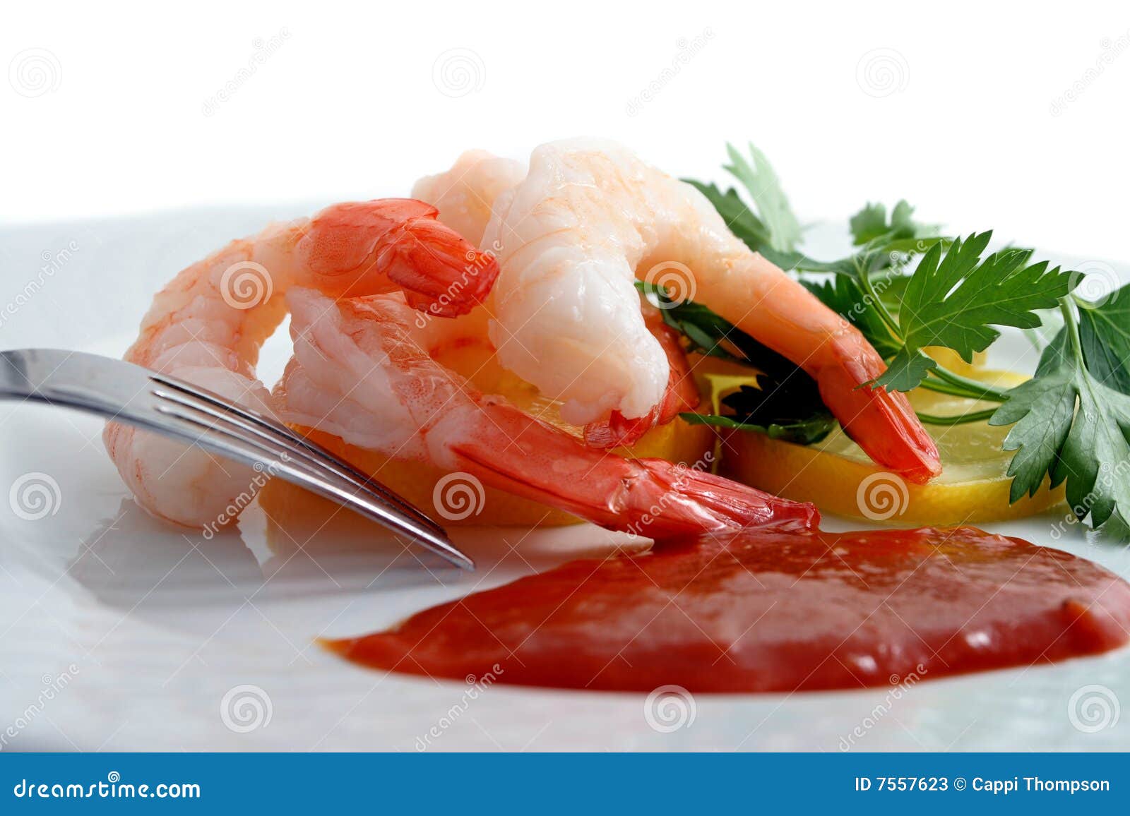 Shrimp cocktail on plate stock image. Image of seafood - 7557623