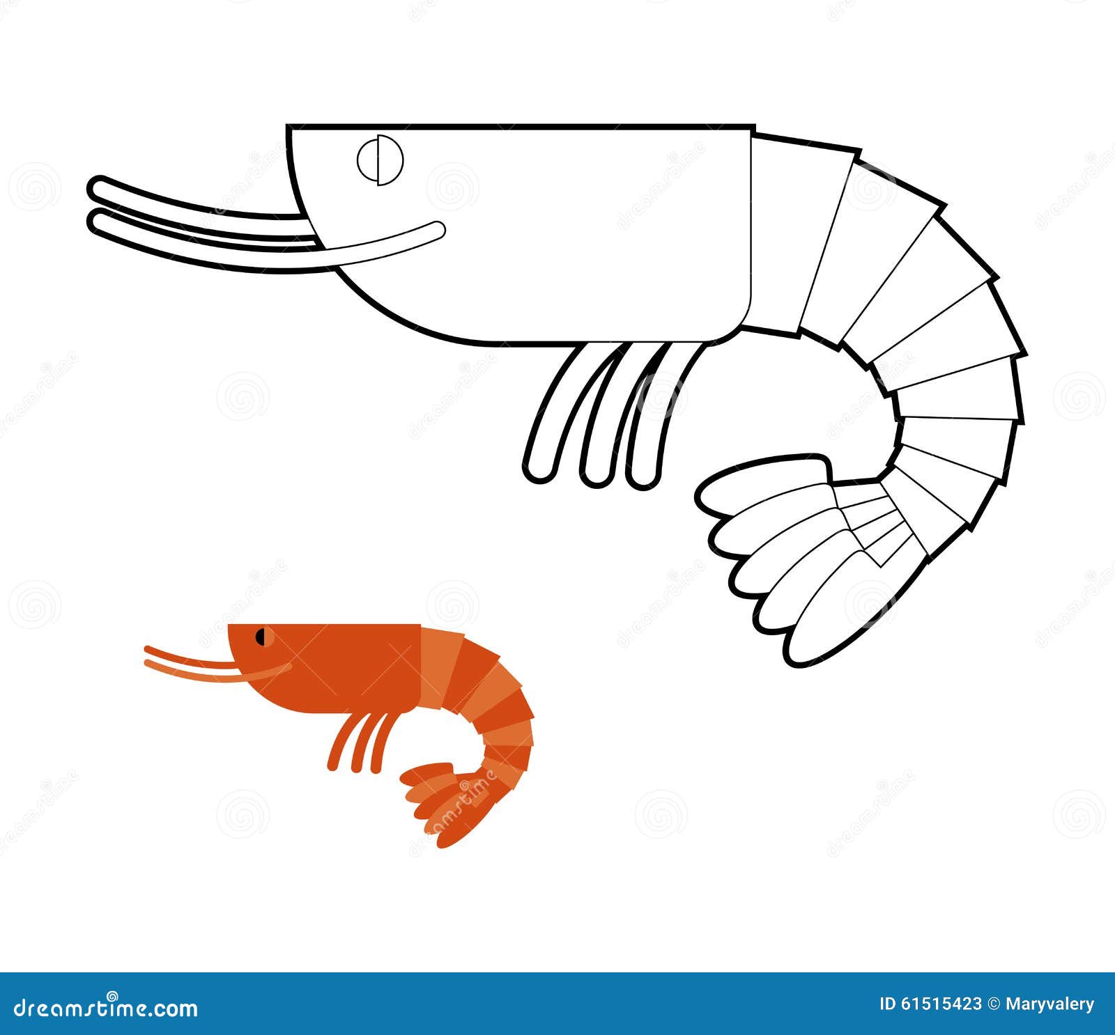 Sea Shrimp Coloring Book. Hand Drawing Coloring Book For Children And ...