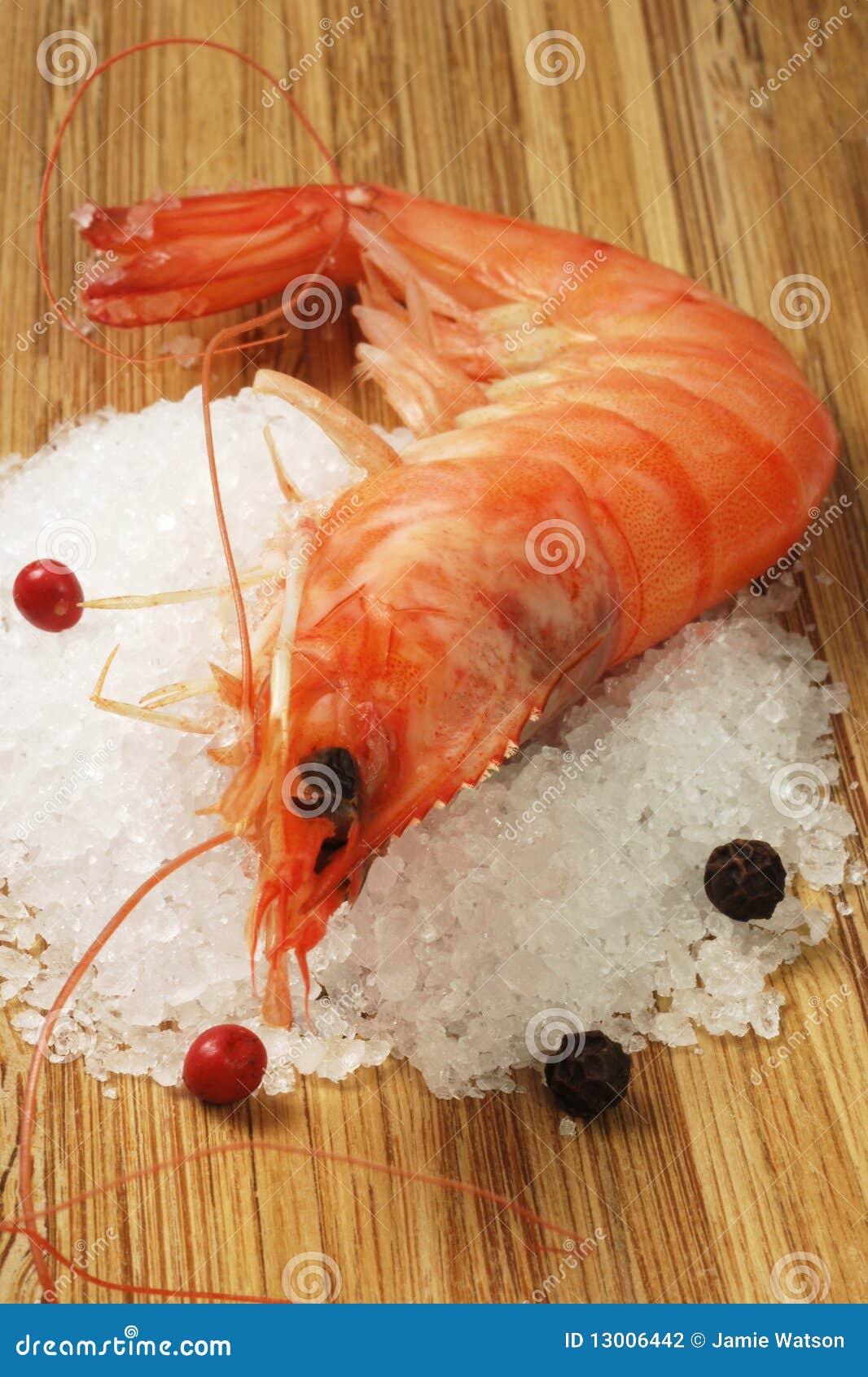 Shrimp Cooked Close Up on Bamboo Board Stock Photo - Image of seafood ...