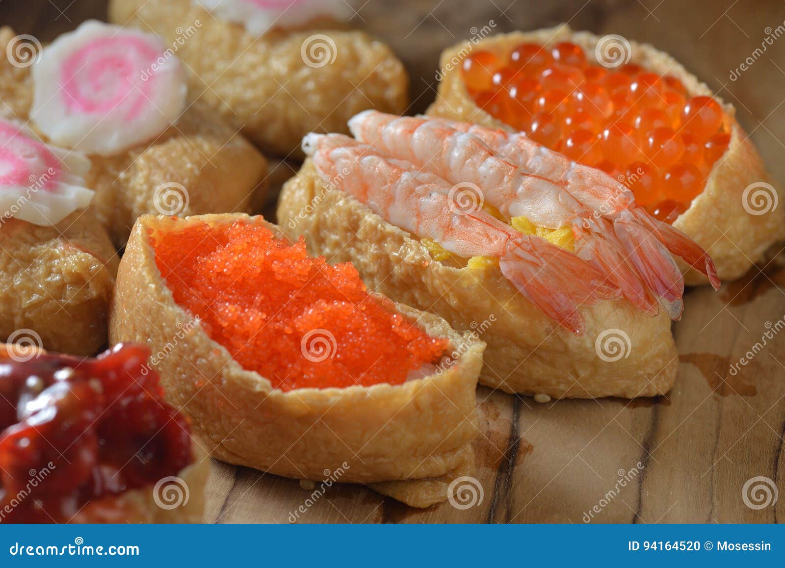 Shrimp Crab Roe sushi stock photo. Image of rice, shrimp - 94164520