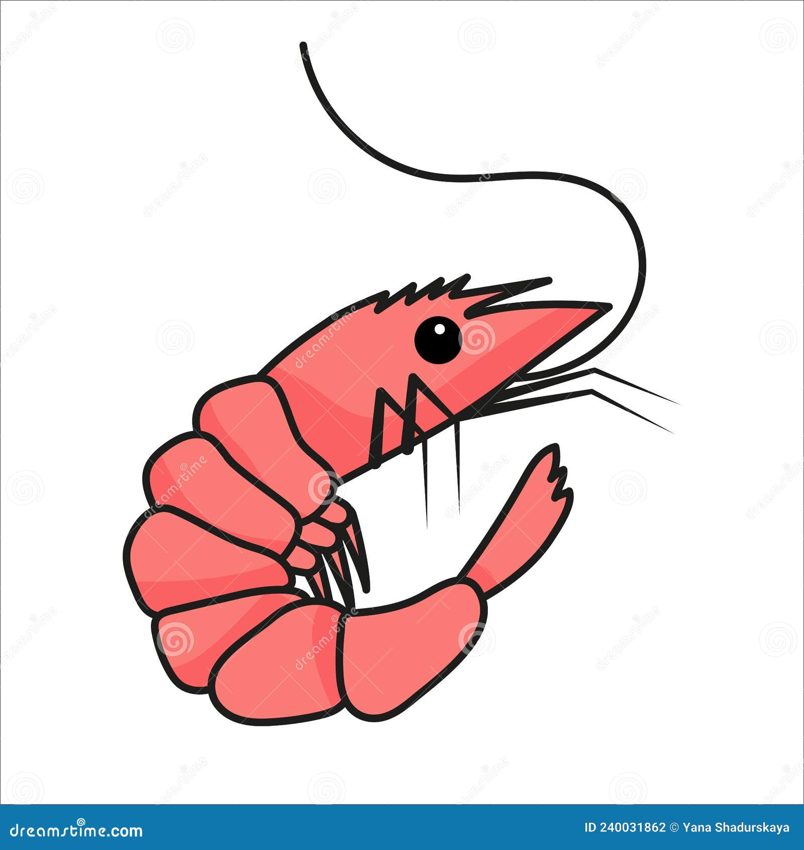 Shrimp in Doodle Style. Vector Graphics. Stock Vector - Illustration of ...