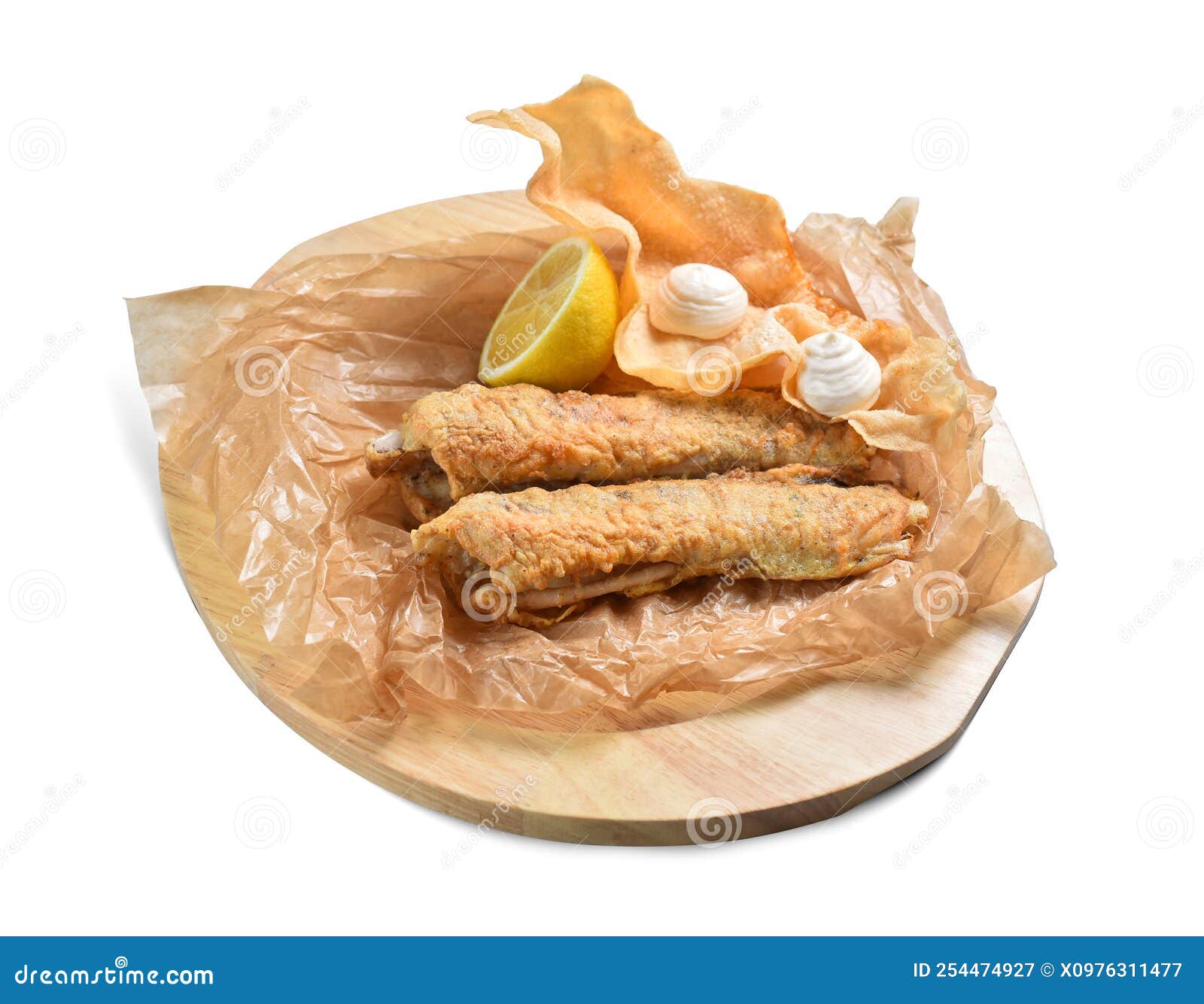 Shrimp Fish in Batter with Chips and Sauce, Breaded White Fish, Fish ...