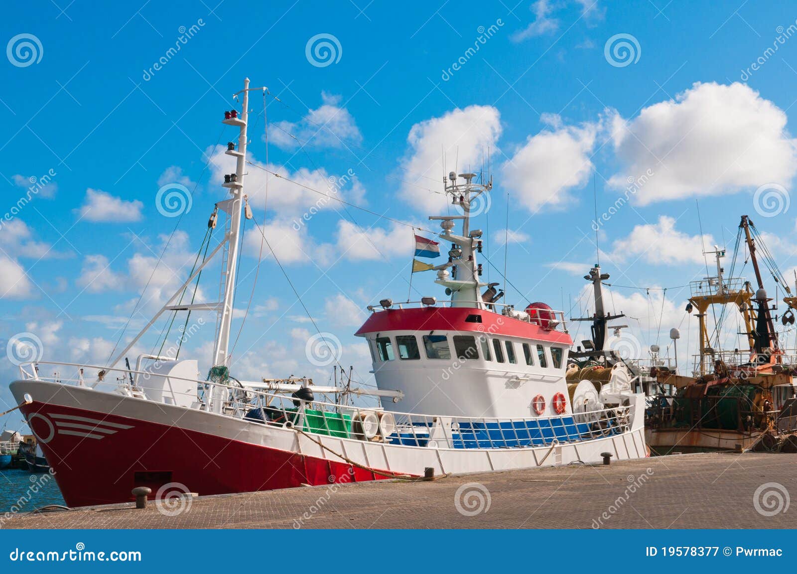 Shrimp Fish Trawler in the Harbour Stock Image - Image of industry ...