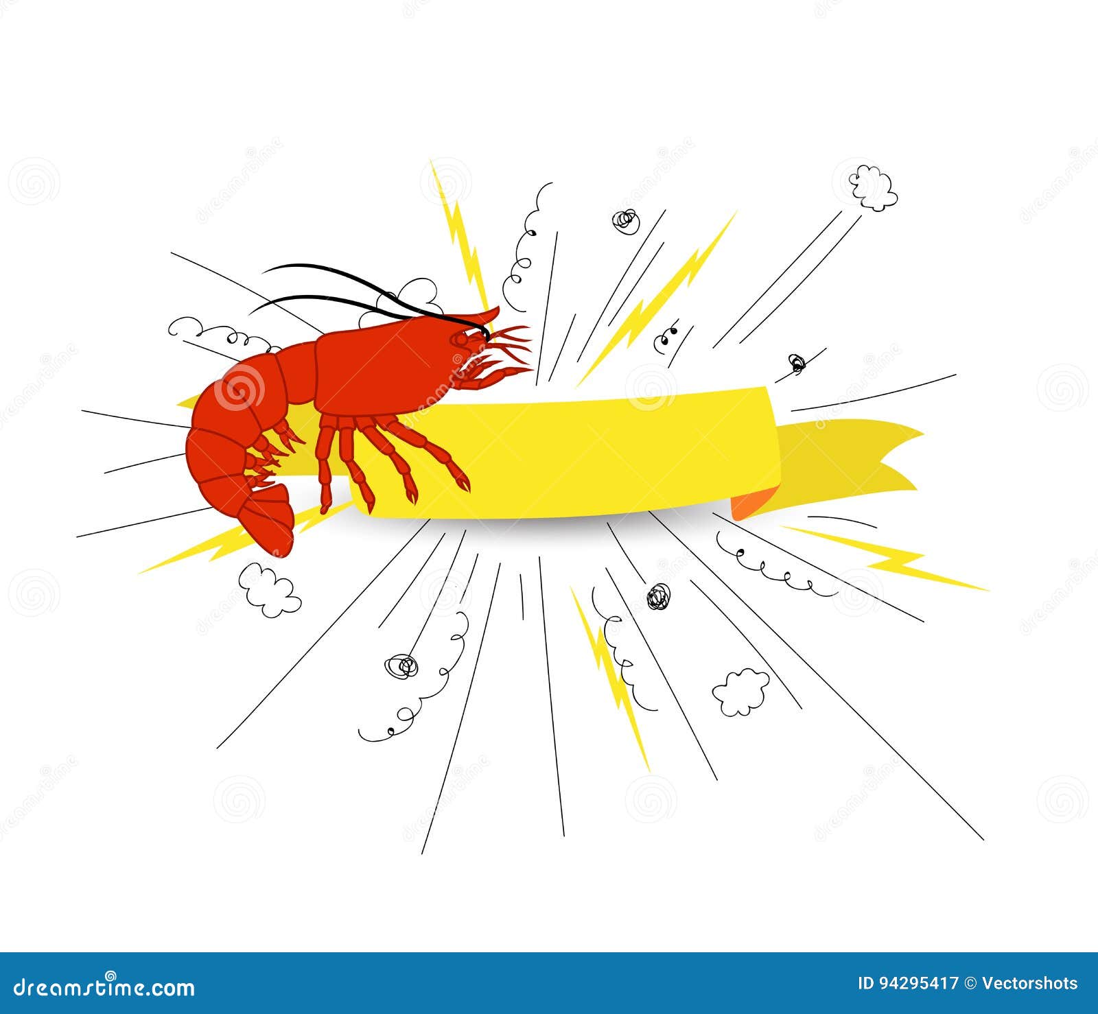 Shrimp Fish Vector Banner stock vector. Illustration of healthy - 94295417