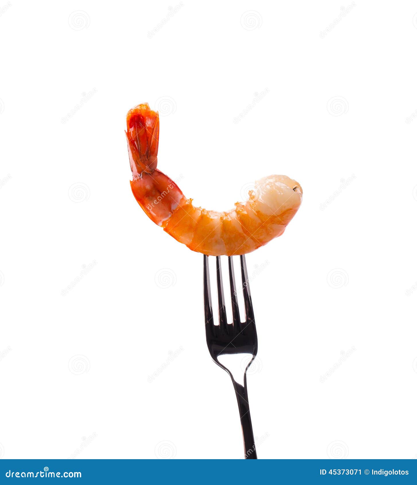 Shrimp on fork. stock image. Image of cook, delicious - 45373071