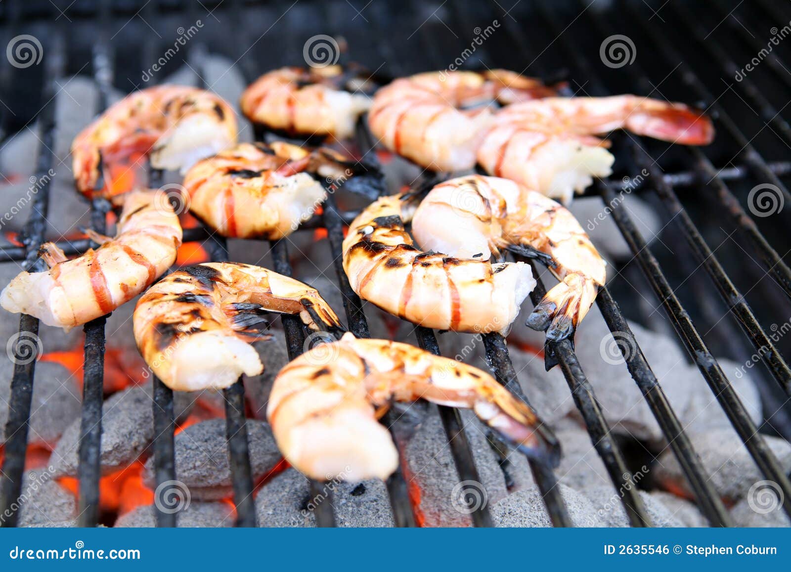 Shrimp on Grill stock photo. Image of seafood, tail, cook - 2635546
