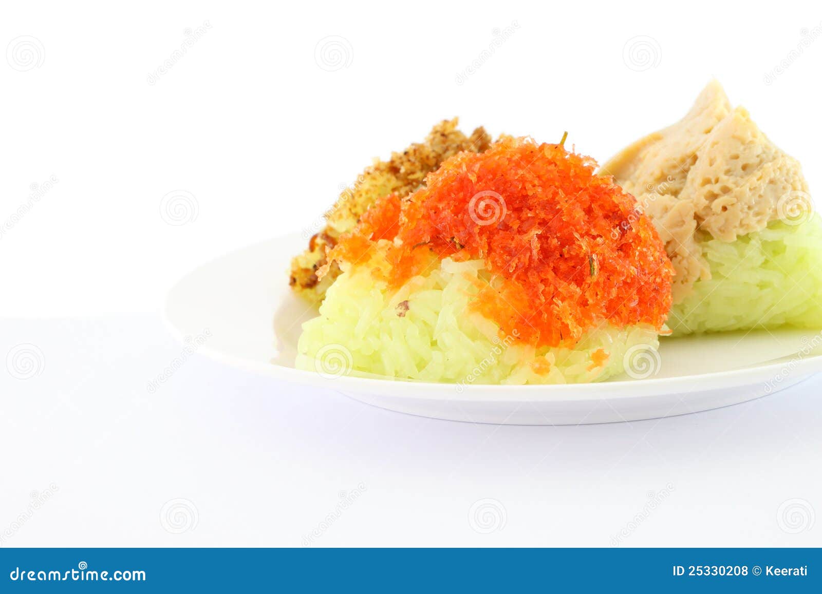 Shrimp Grind and Sugar on Green Sticky Rice Stock Photo - Image of food ...