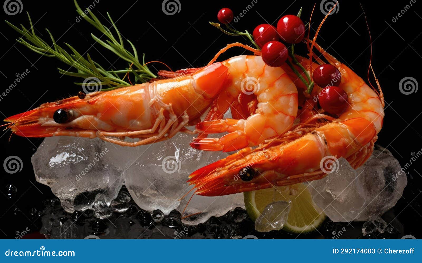 Shrimp with Ice on the Table Stock Image - Image of restaurant, prawn ...