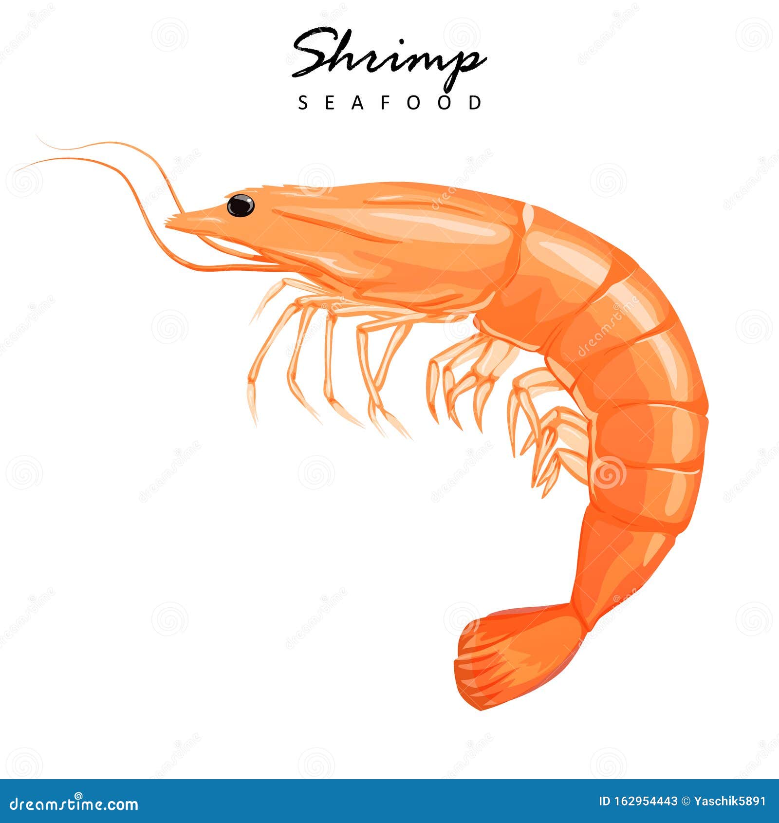 Shrimp Icon. Boiled Prawn in Shell on a White Background Stock ...