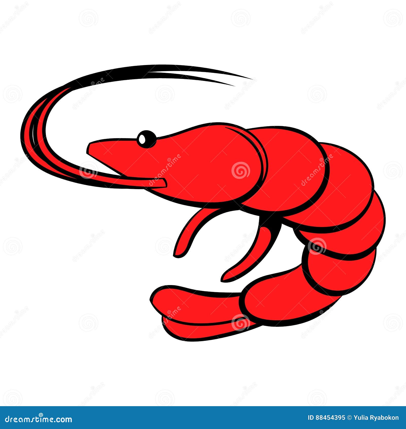 Shrimp icon cartoon stock vector. Illustration of fish - 88454395
