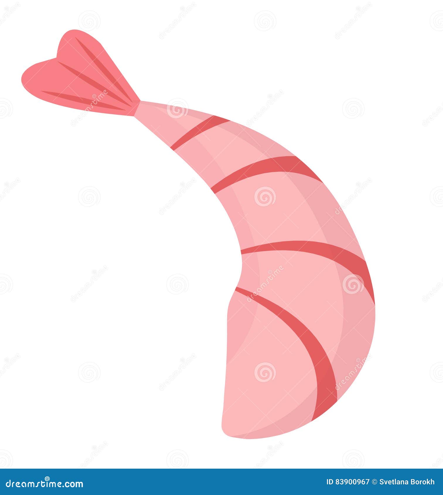 Shrimp Icon Flat Style. Prawn Isolated on White Background. Vector ...