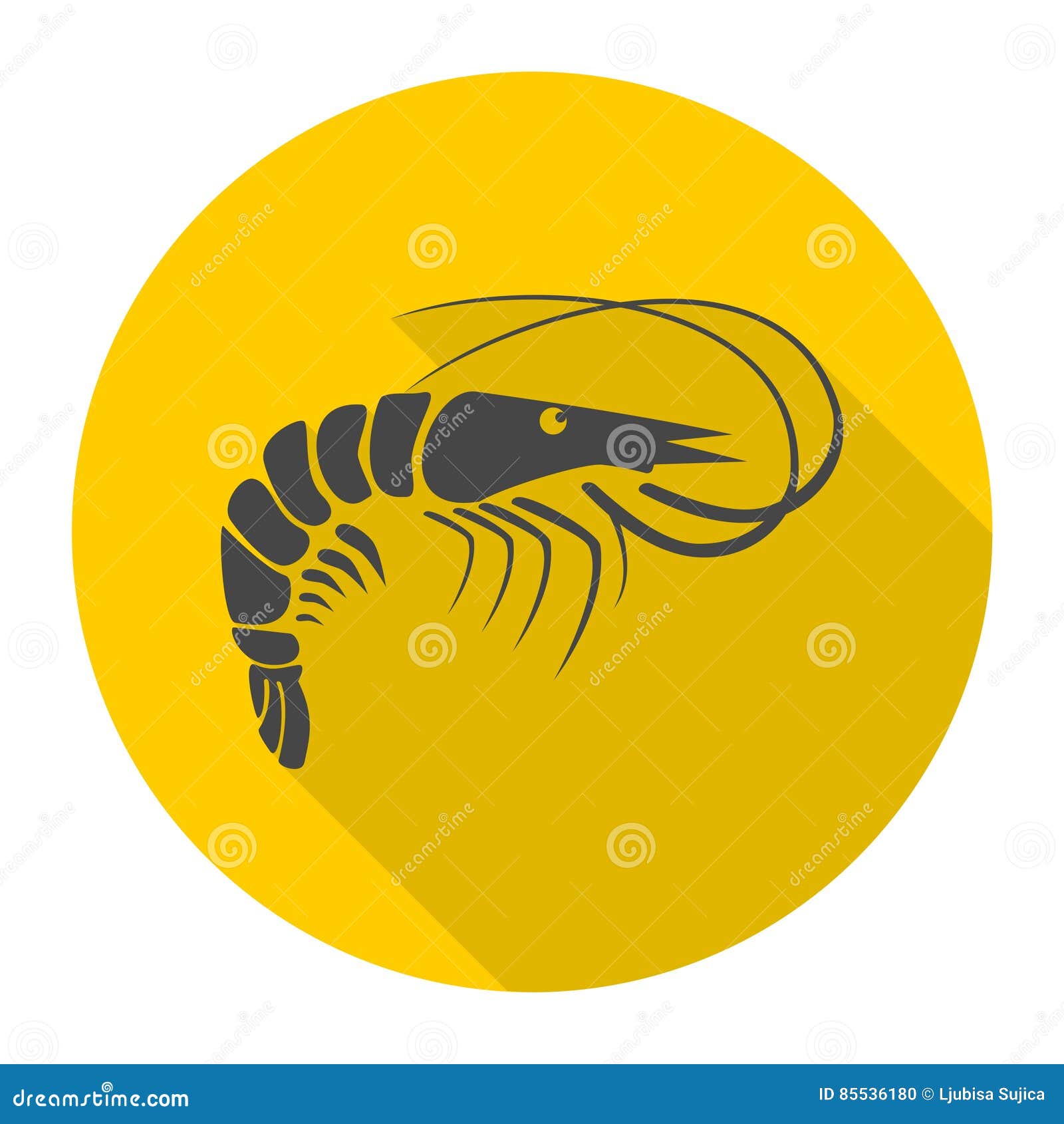 Shrimp Icon Or Tiger Prawns, Fresh Seafood. Isolated On White ...